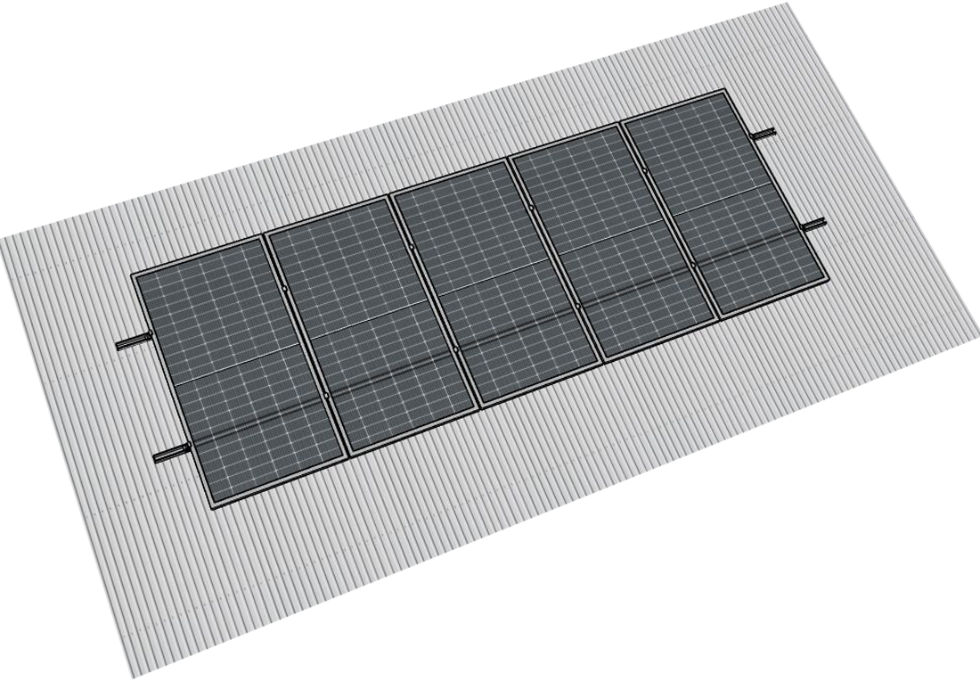Estructura Falcat Coplanar para 5 Paneles Solares | Leroy Merlin