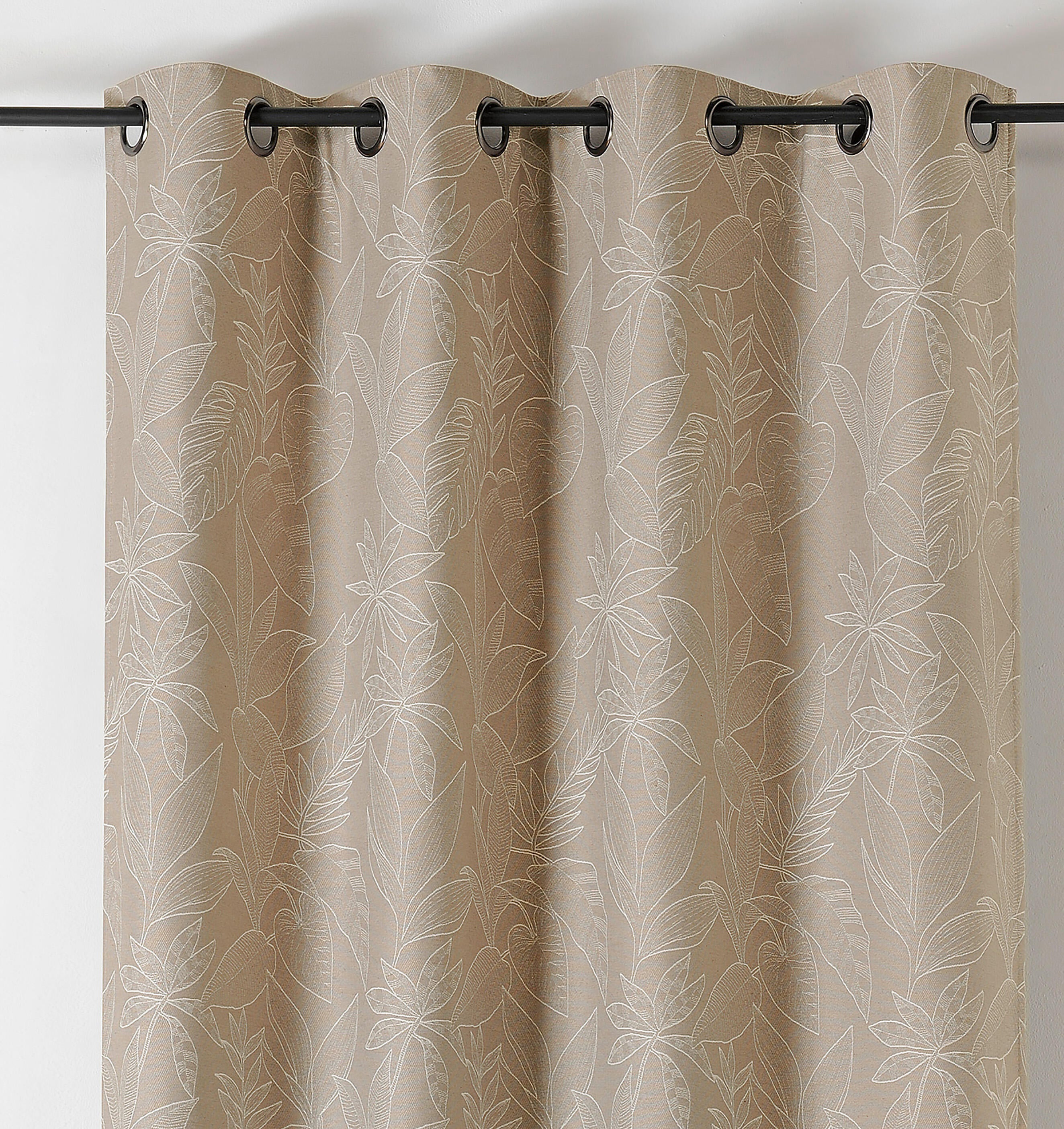 Rideau occultant, Bengale, beige H.240 x l.140 cm | Leroy Merlin