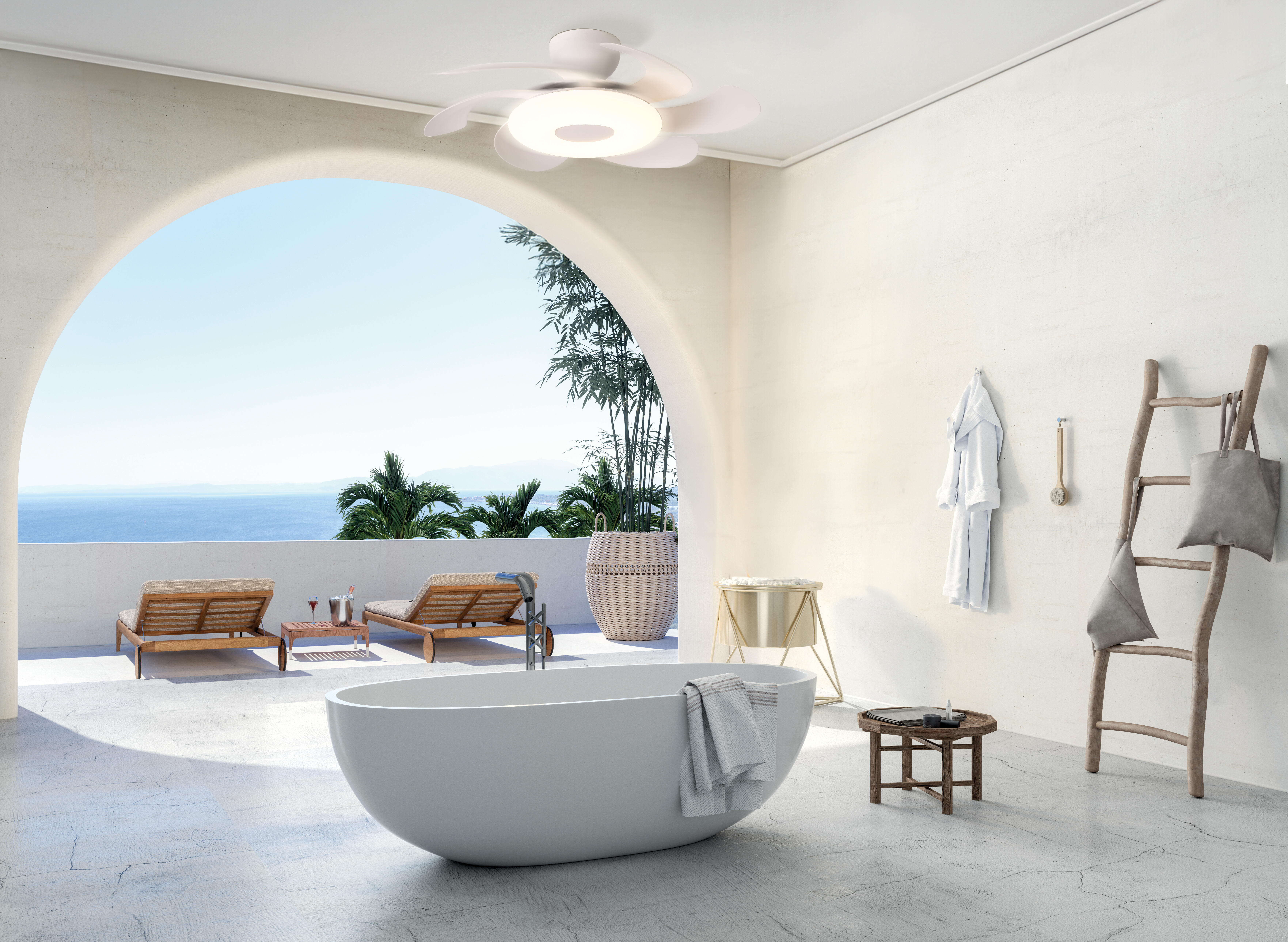 Ventilateur de plafond avec éclairage led, Flower, D50 cm, MANTRA ...