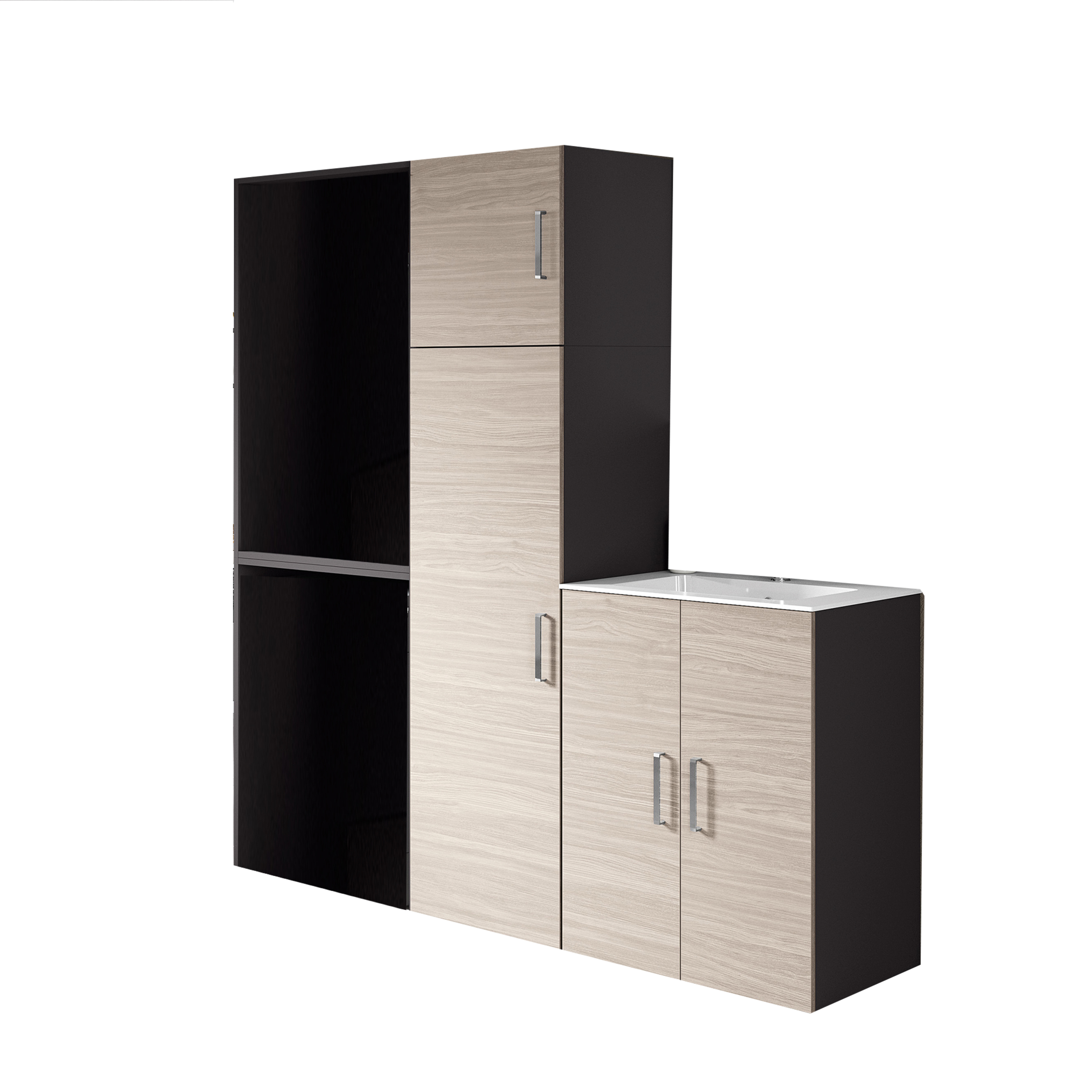 Mobile lavanderia DESI in abs olmo rousseau P 51.5 x L 190 x H 200 cm ...