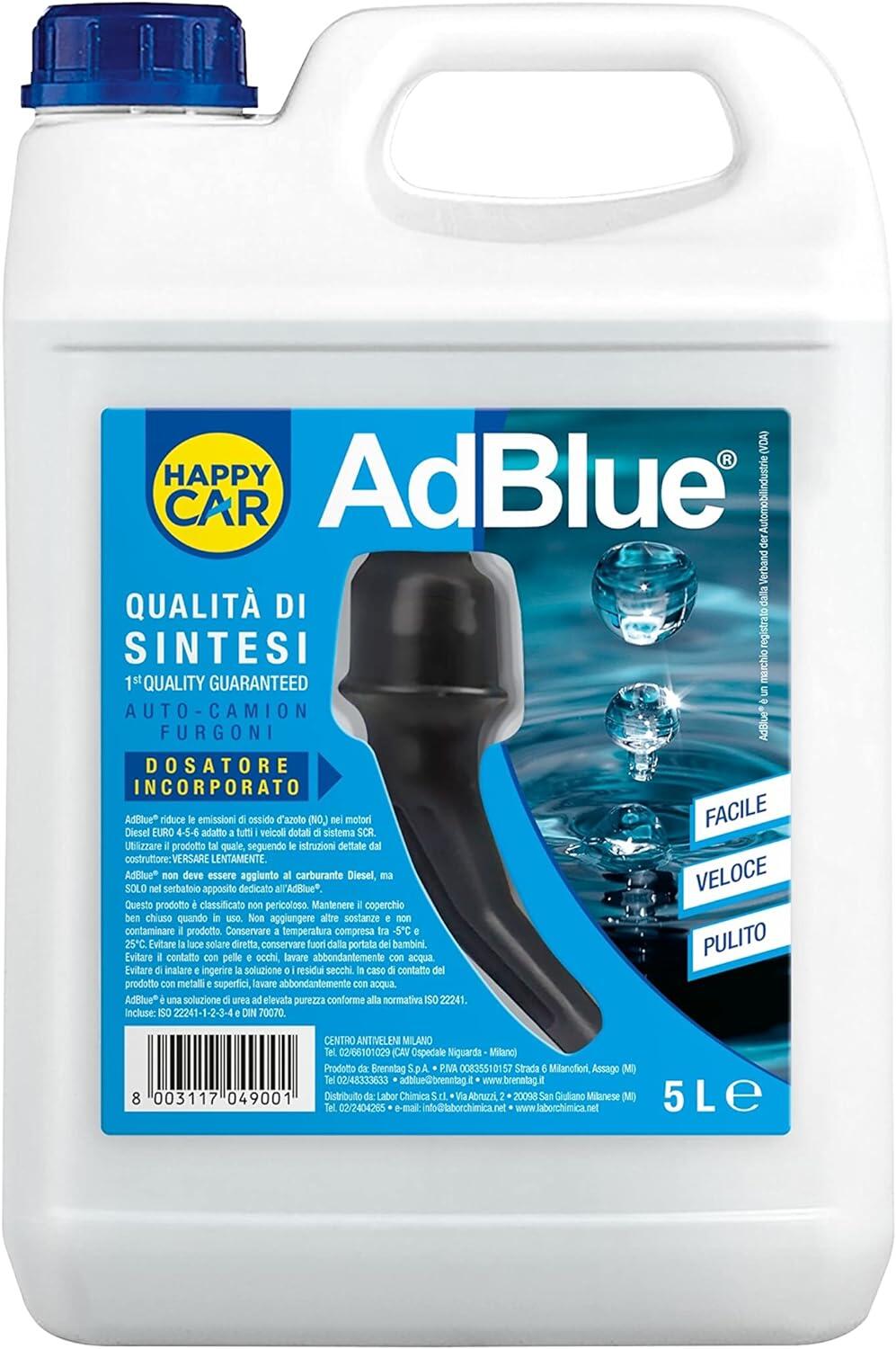 Additivo per motori diesel AdBlue con versatore Happy Car 5 L | Leroy ...