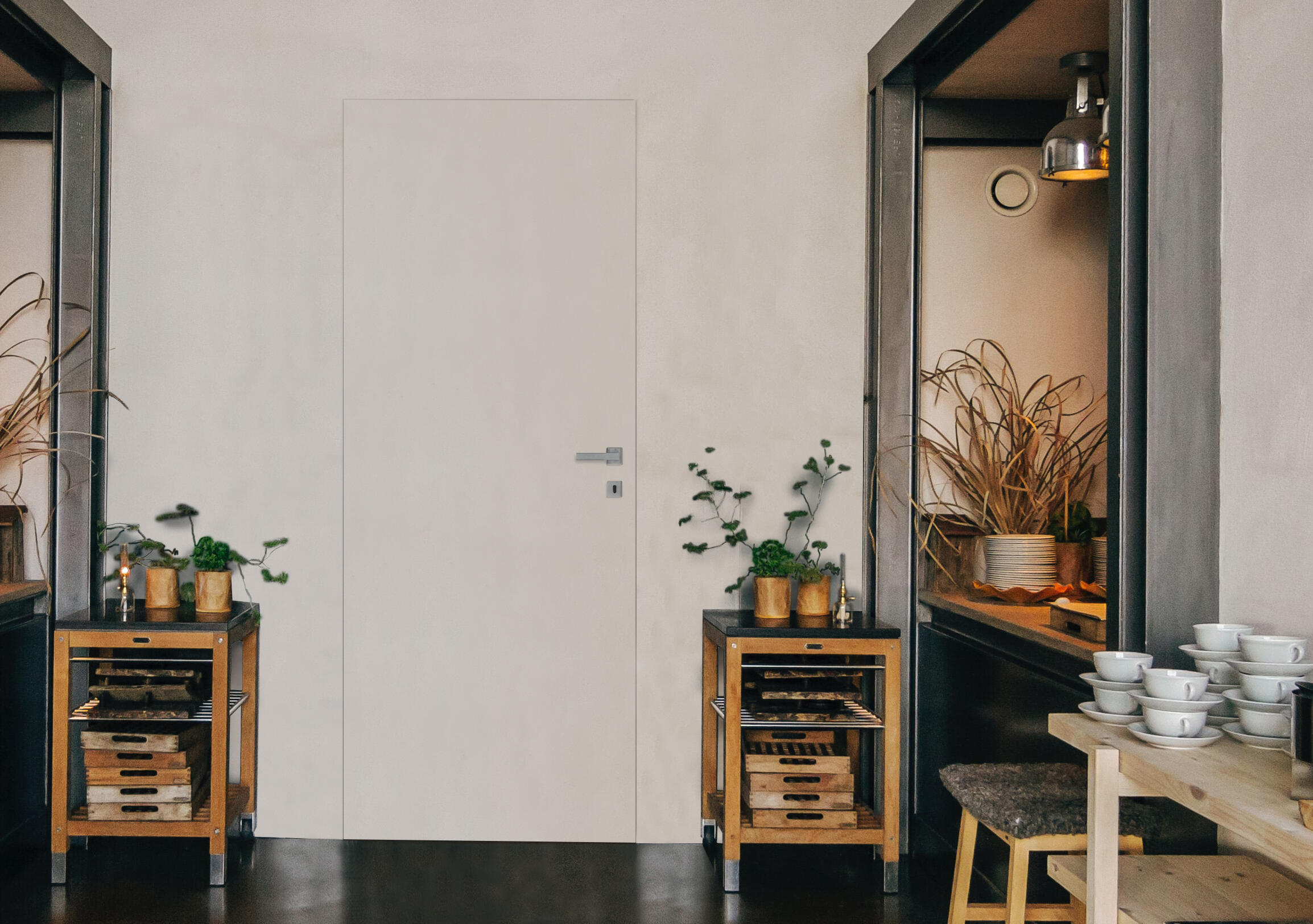 Bloc-porte invisible fleur de cloison, réversible, 83 cm | Leroy Merlin