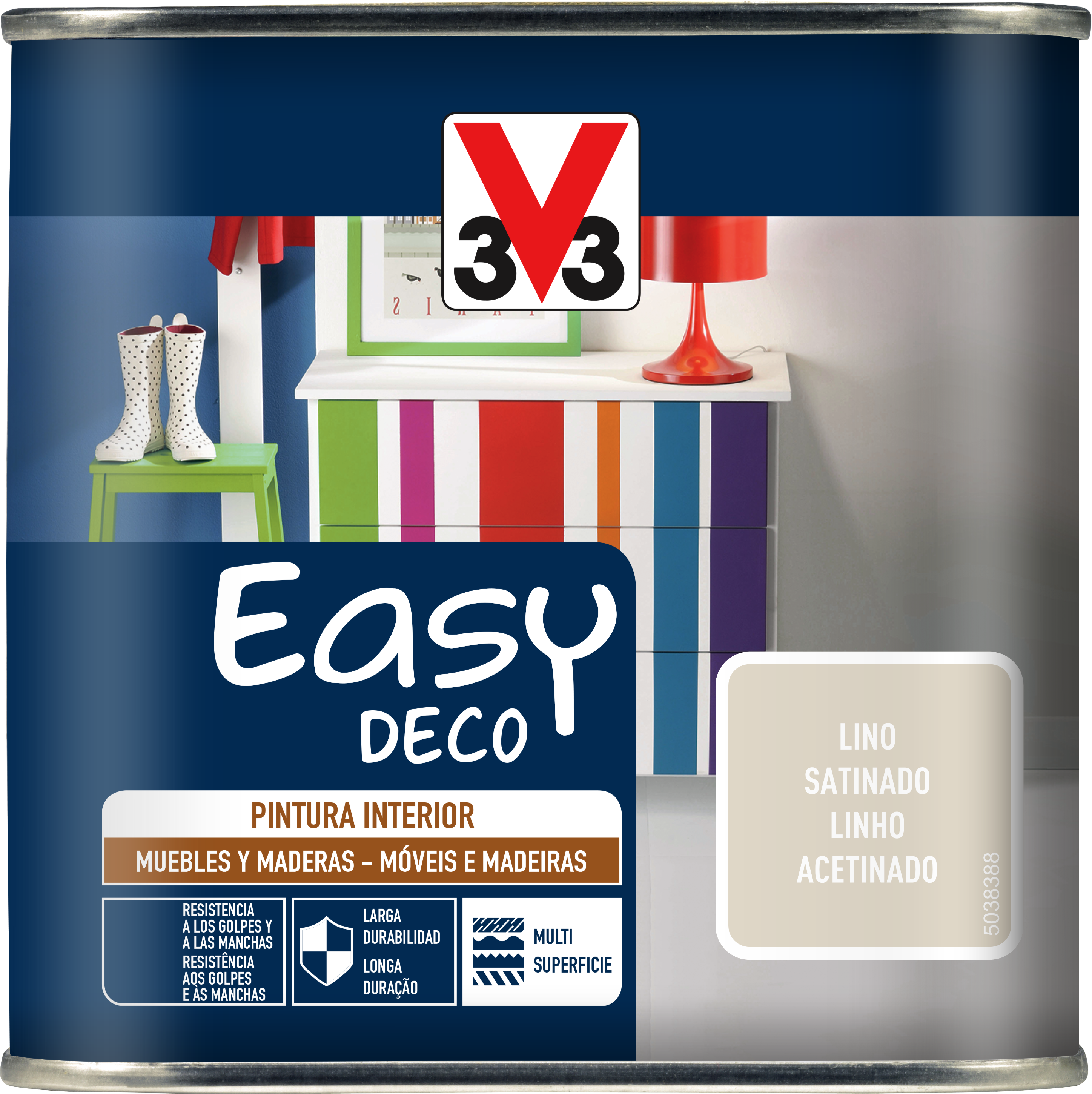 Pintura para mueble V33 Easy Deco en color lino satinado para aplicar ...