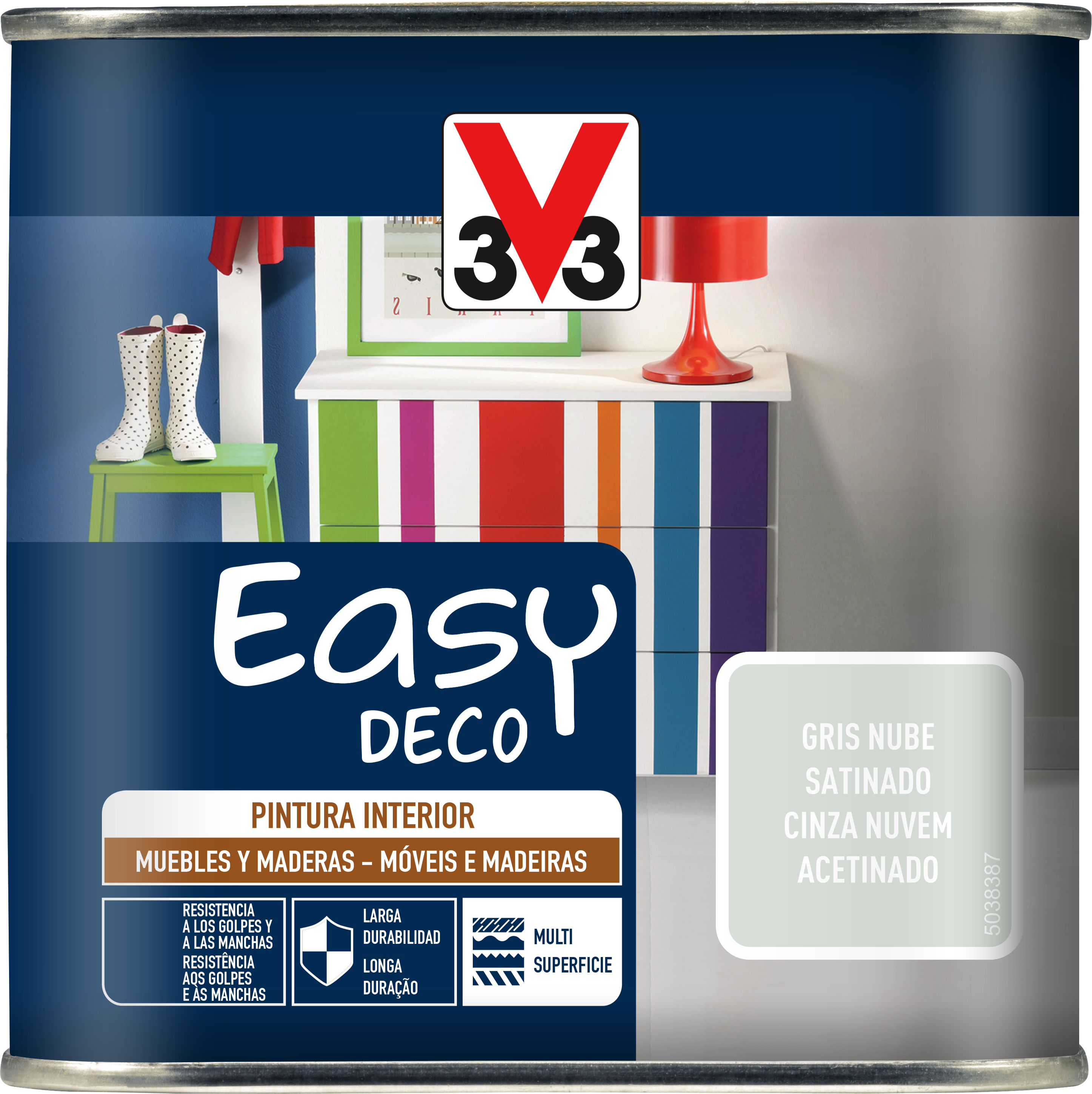 Pintura para muebles Easy Deco V33 en color gris nube 500 ml | Leroy Merlin
