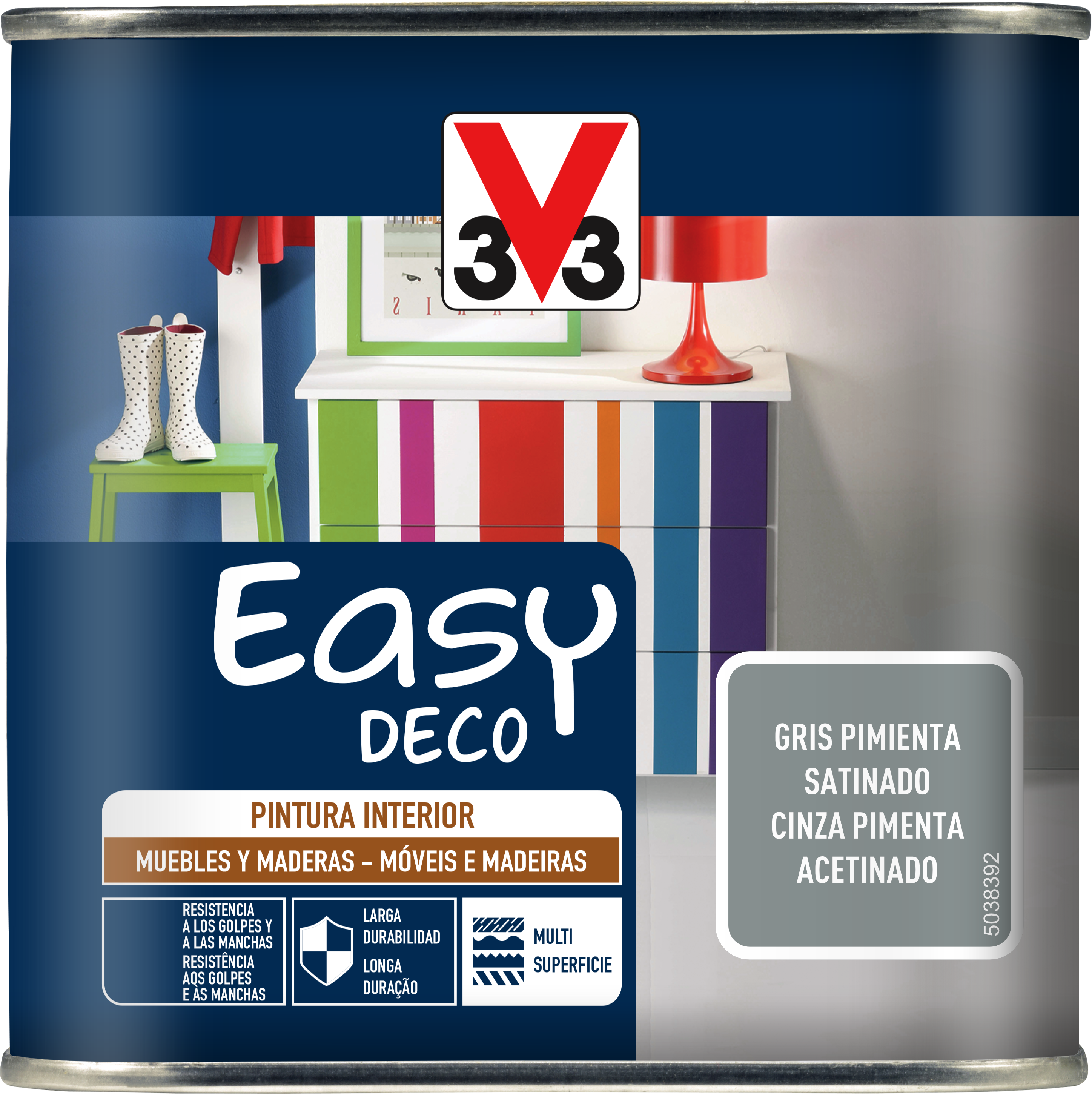 Pintura para mueble V33 Easy Deco en color gris pimienta satinado ...