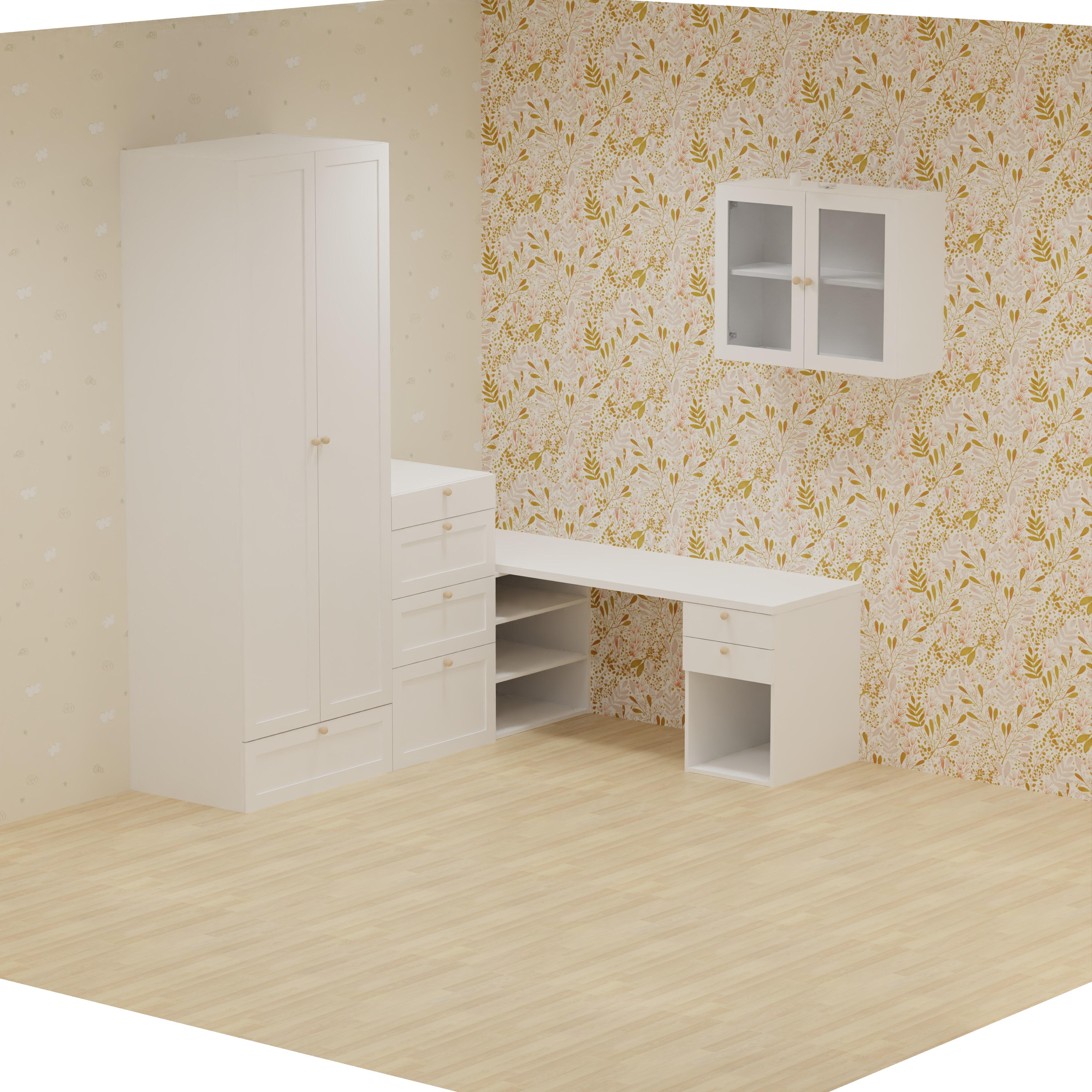 Ensemble meuble rangement chambre SPACEO Evo'M blanc H.230.4 x l.240 x ...