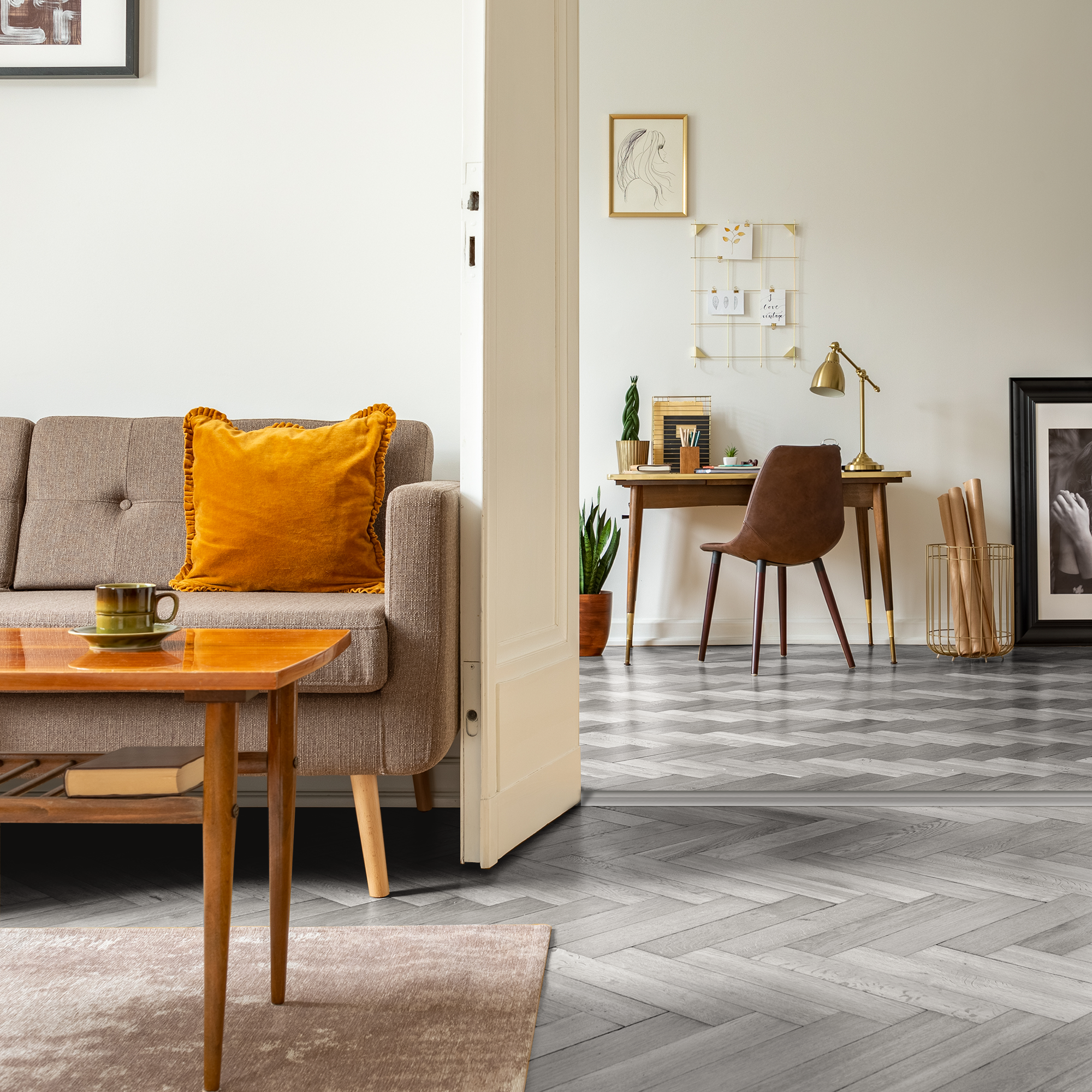 Perfil de umbral 4 en 1 de aluminio mate Ranur 830x47mm ARTENS | Leroy ...