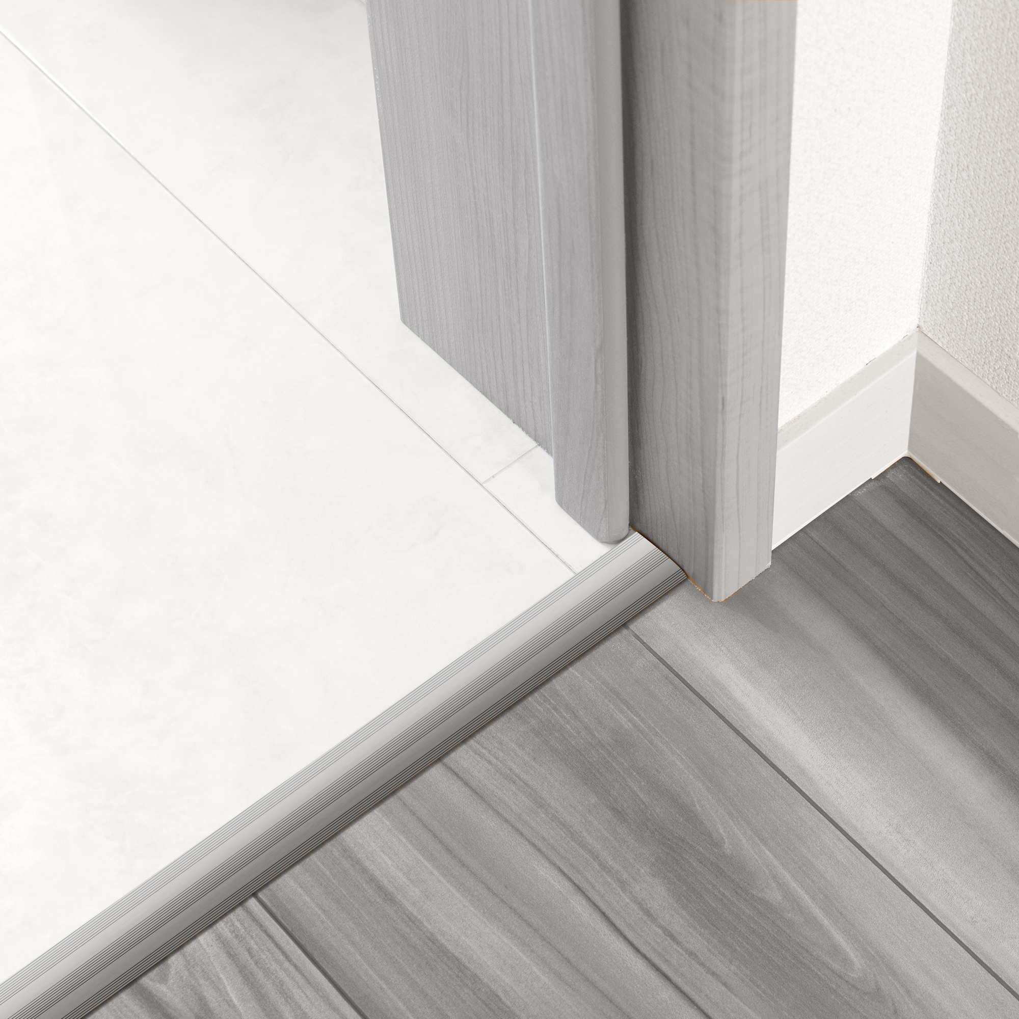 Perfil de umbral 4 en 1 de aluminio mate Ranur 830x47mm ARTENS | Leroy ...