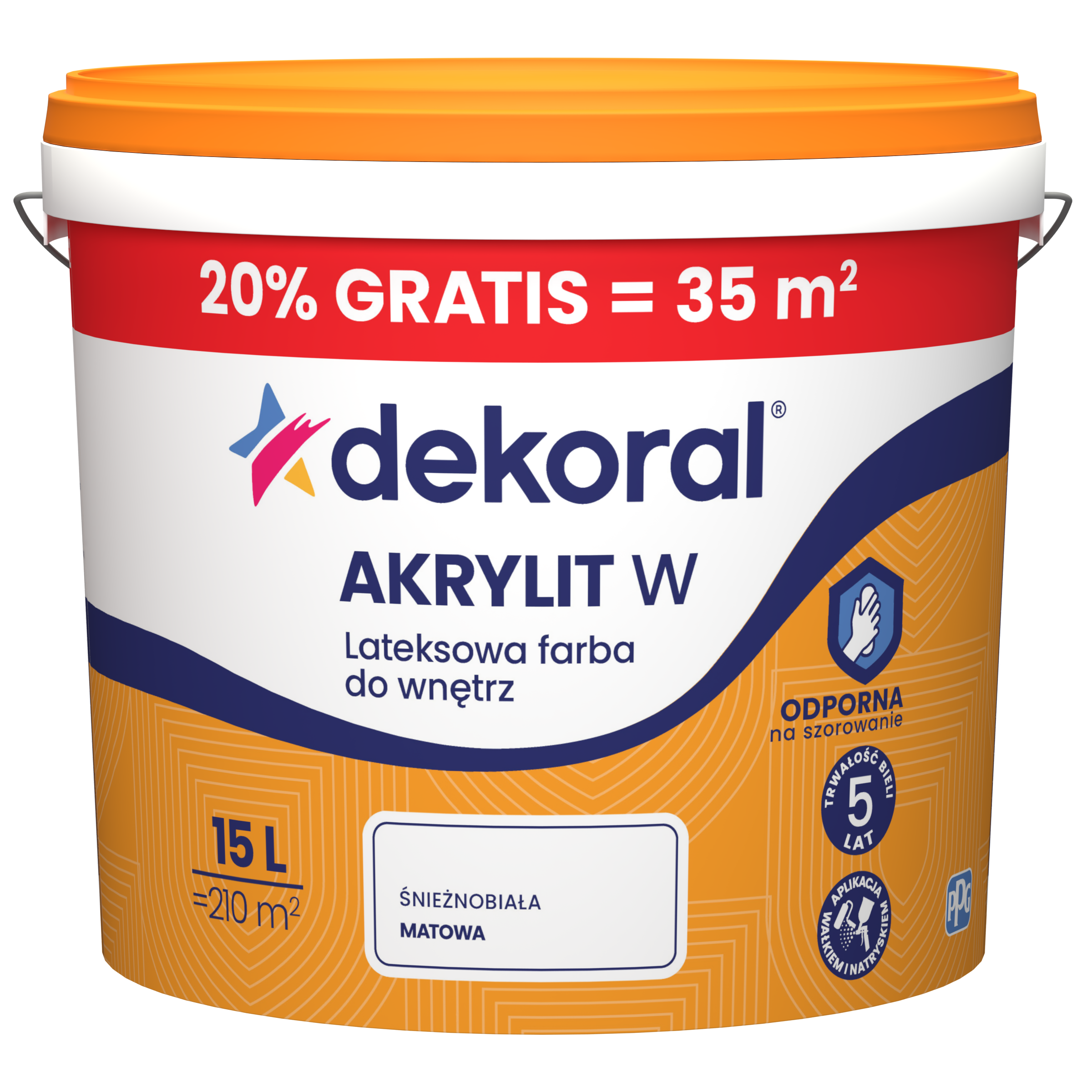Farba Dekoral Akrylit W Śnieżnobiały 15 l - Leroy Merlin