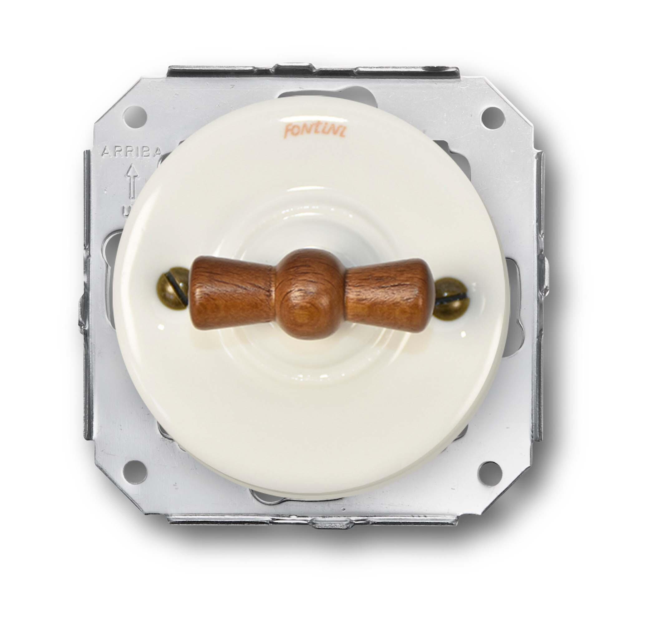 Cruzamiento FONTINI Garby Colonial blanco y manecilla de madera | Leroy ...