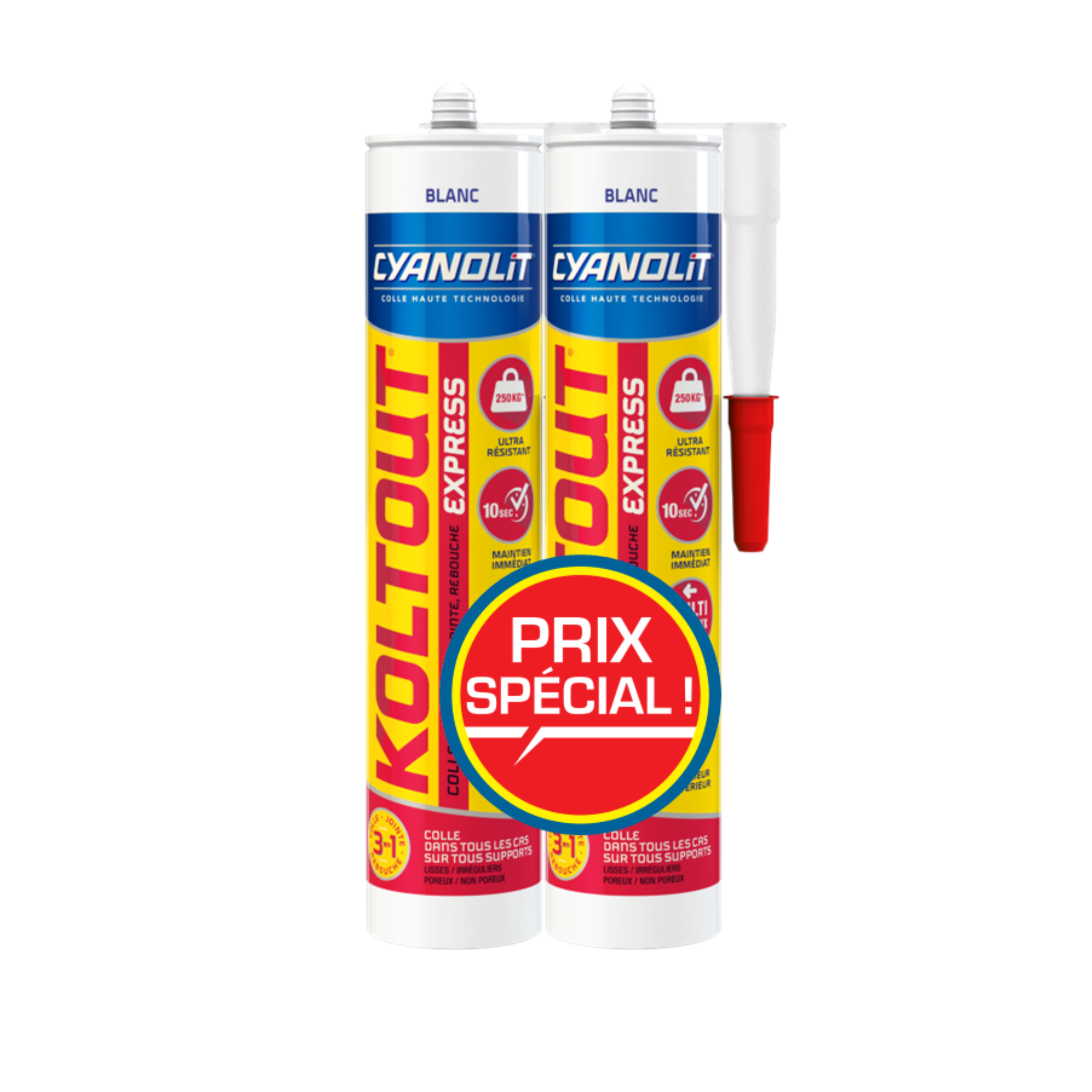 Lot de 2 colle de fixation pâte MS polymère Koltout CYANOLIT, 580ml ...