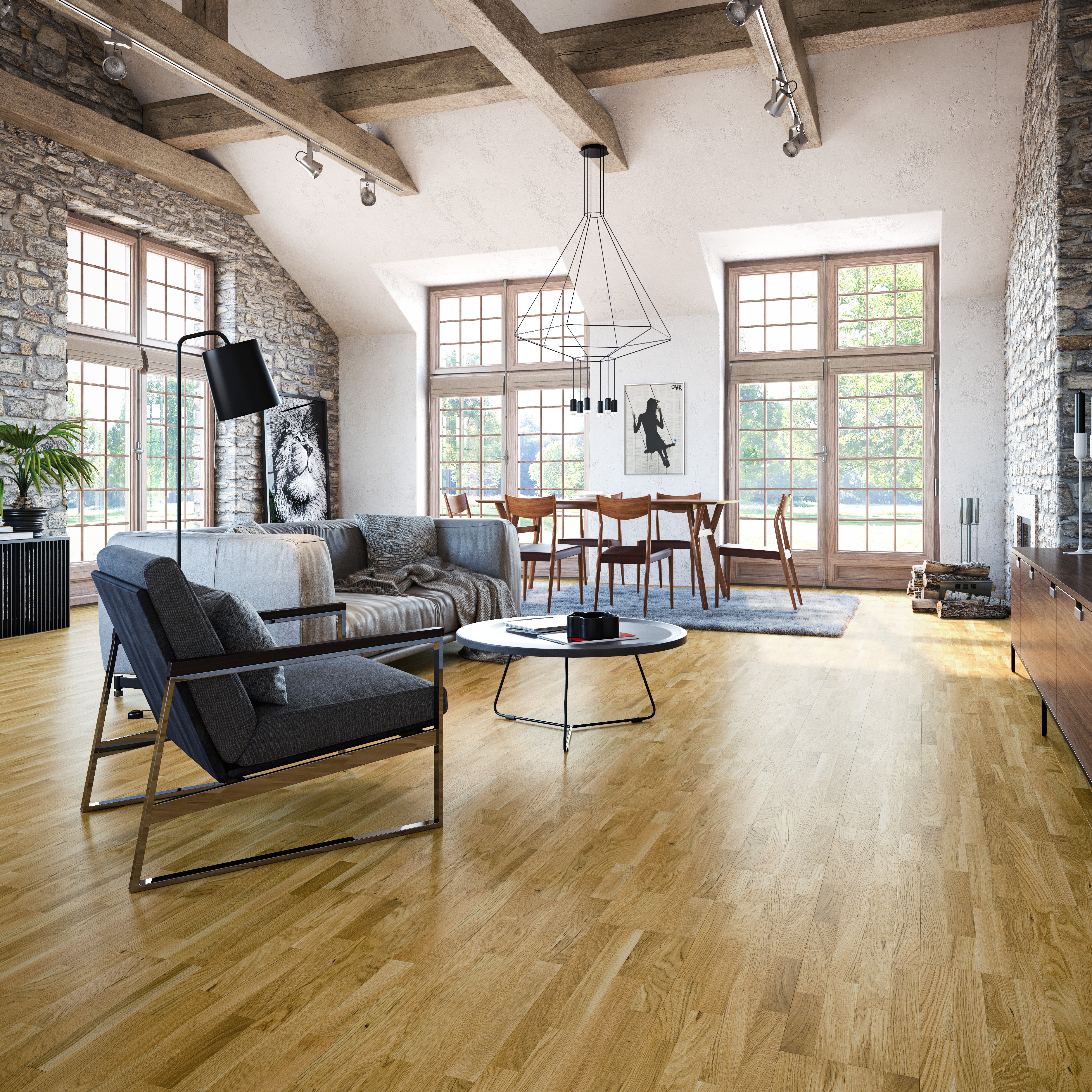 Parquet massello in rovere Rustico verniciato Artens 4s | Leroy Merlin