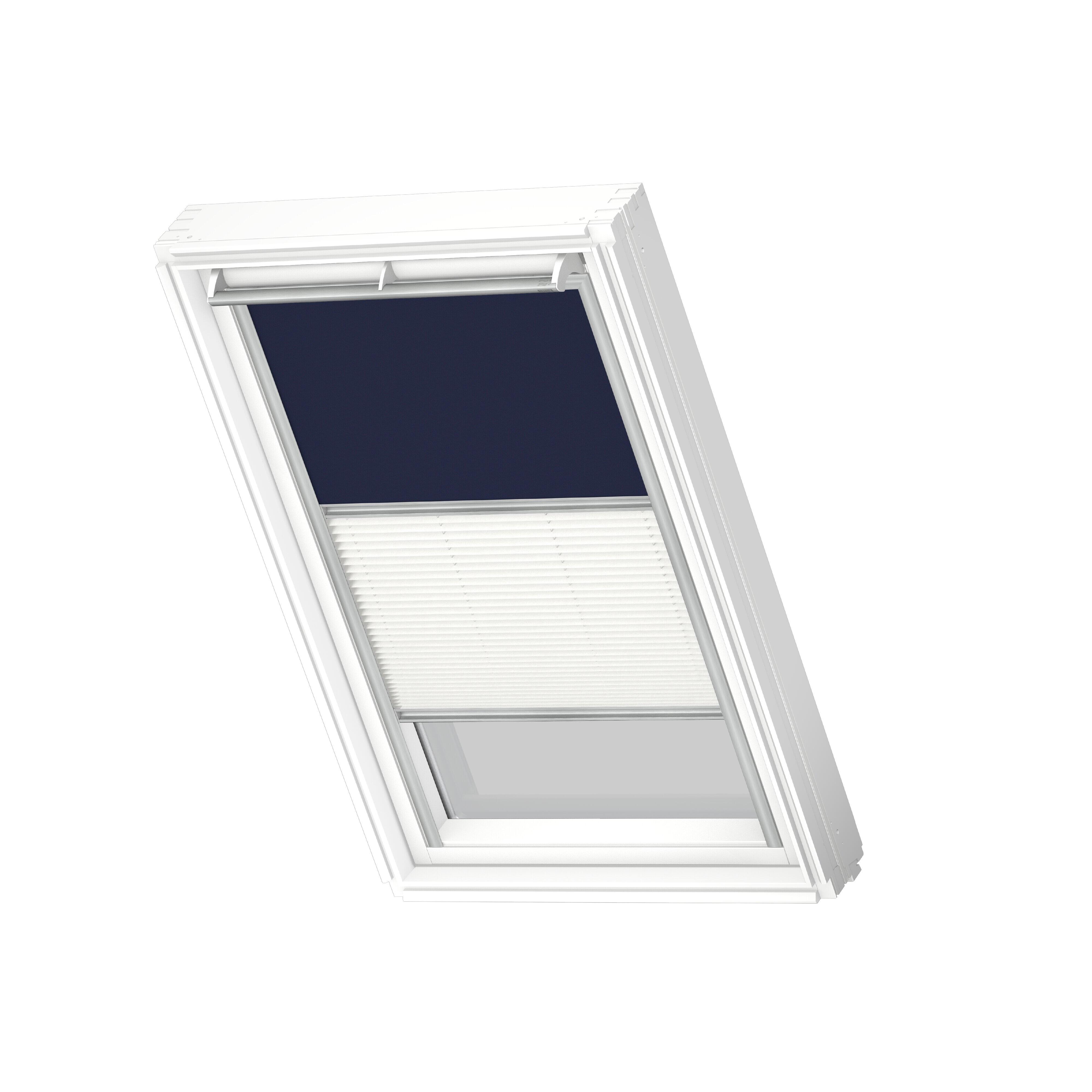 Store VELUX duo occultant plissé manuel bleu foncé DFD UK08, cadre gris ...