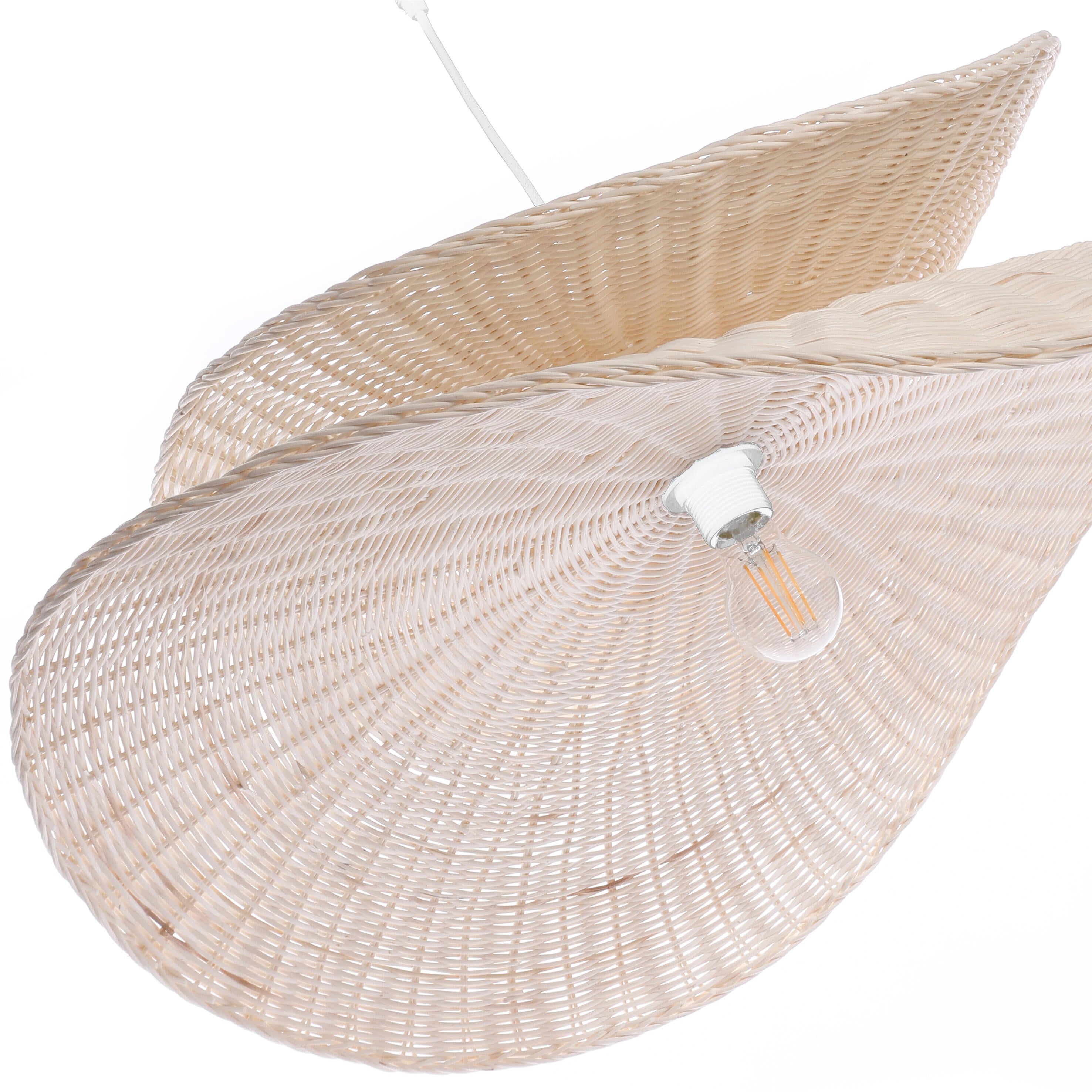 Suspension Padang rotin, blanc, Diam.58 cm, E27 | Leroy Merlin