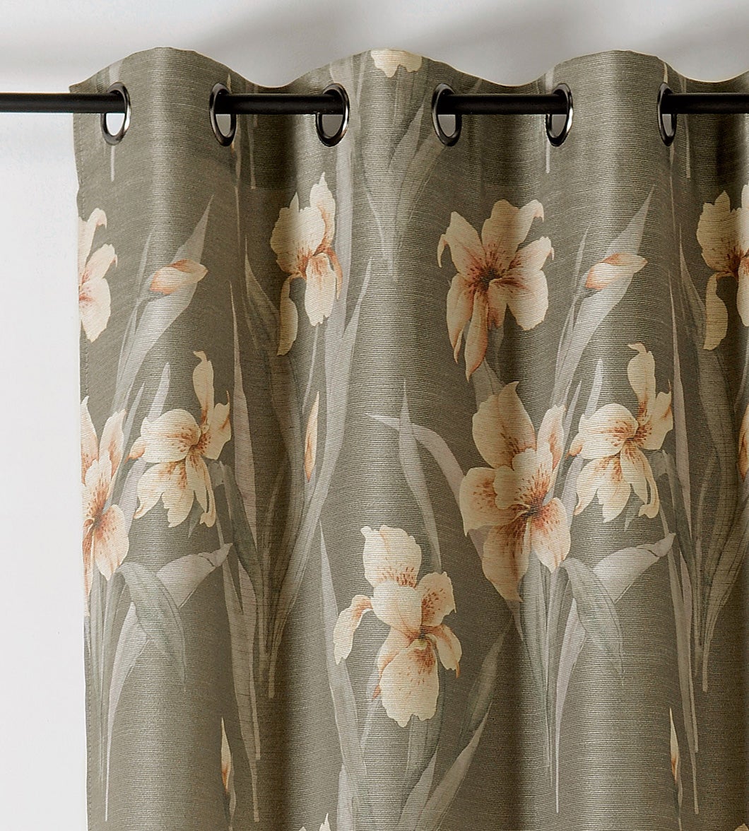 Rideau tamisant, Iris, viscose, vert H.240 x l.145 cm | Leroy Merlin