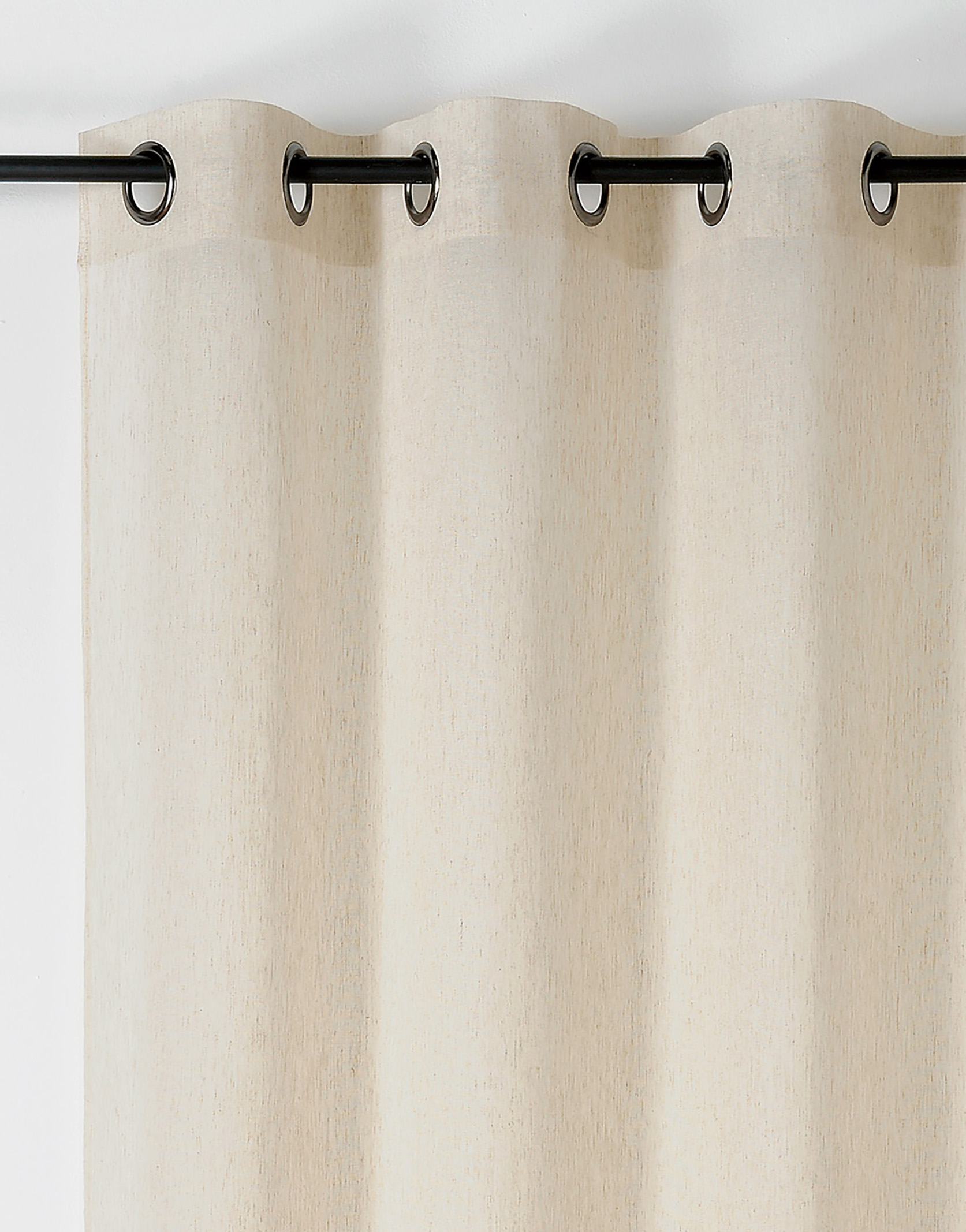 Voilage tamisant, Chambray, coton, beige H.240 x l.240 cm | Leroy Merlin