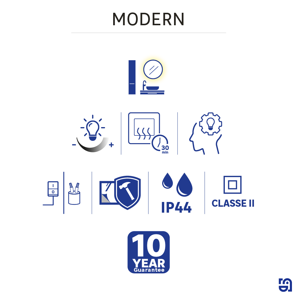 Specchio con illuminazione integrata bagno tondo SENSEA L 100 x H 100 x ...