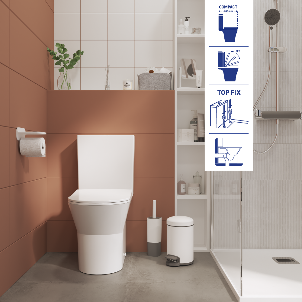 Pack WC à poser sortie universel, sans bride (sans rebord) Easy, SENSEA ...