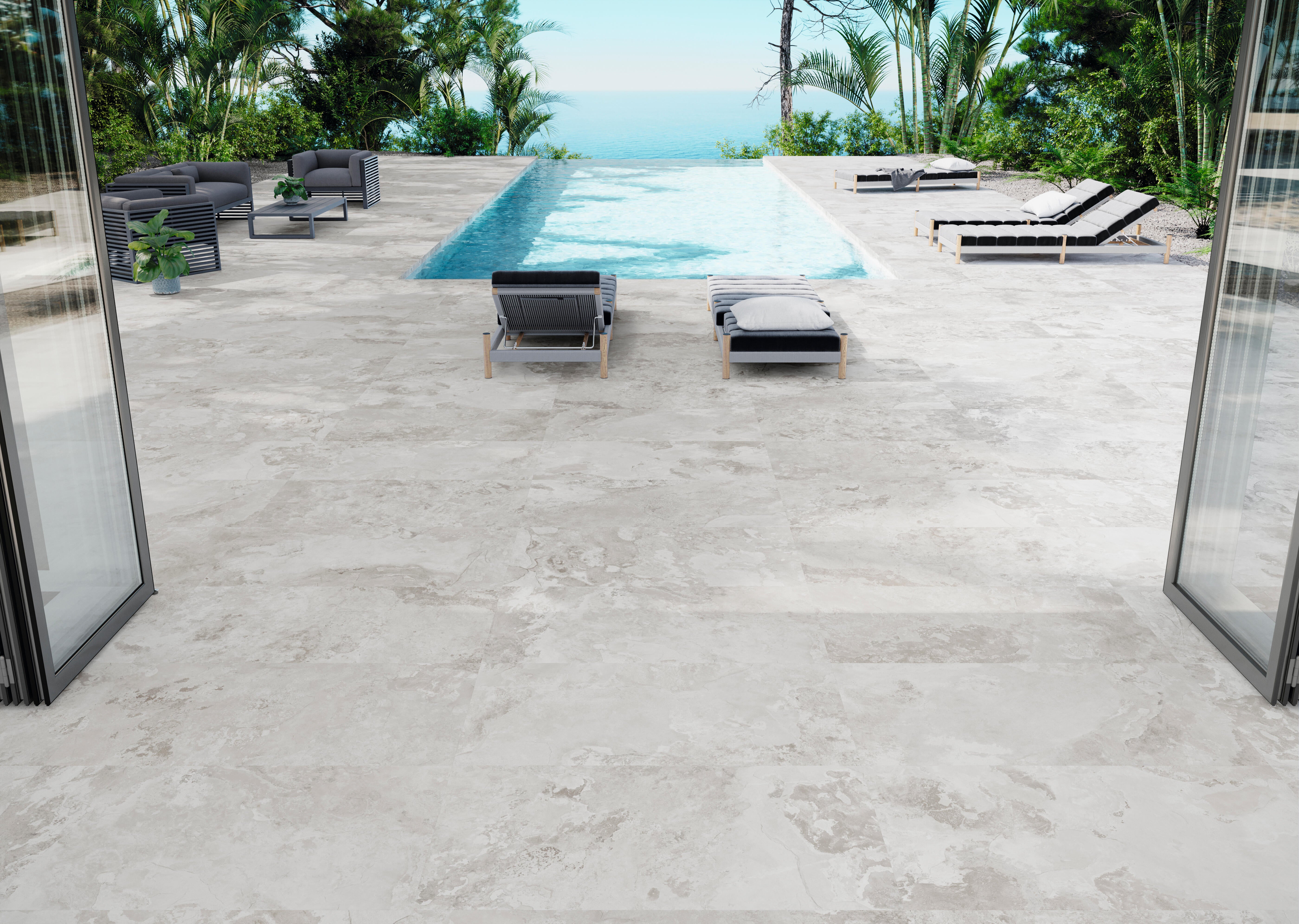 Suelo porcelánico Yukatan efecto piedra blanco 60x120 cm C3 GRESPANIA | Leroy Merlin