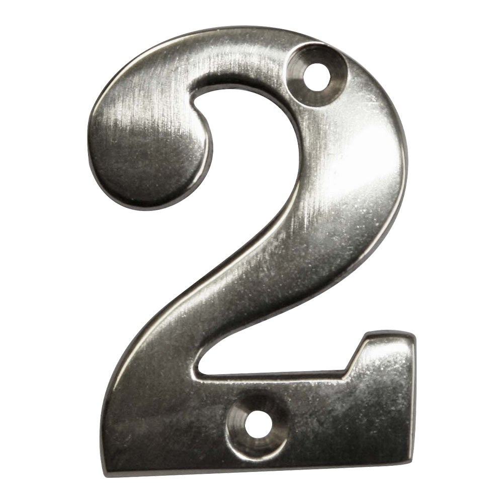 Chiffre 2 en laiton chromé H.5.1 x l.3.5 cm | Leroy Merlin