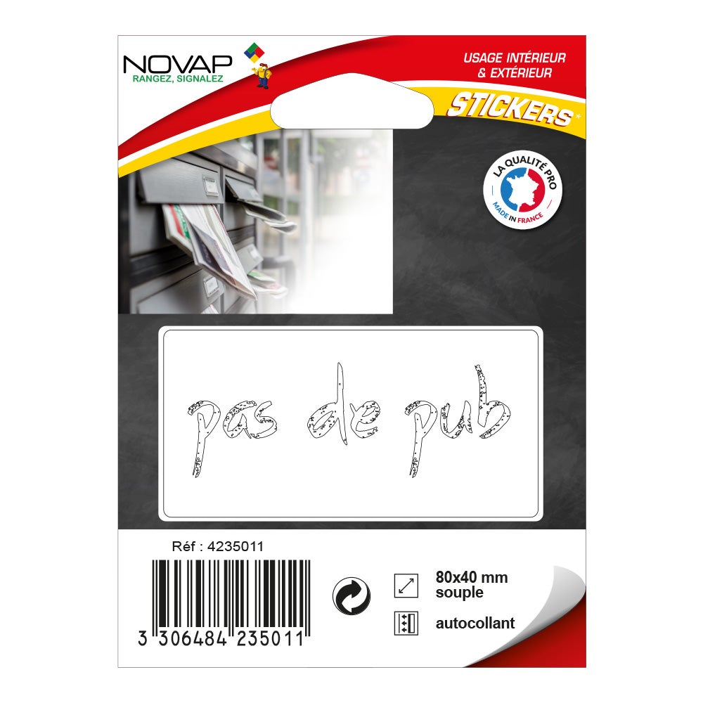 Sticker adhésif Pas de pub transparent NOVAP pvc L.6 x H.0.1 cm | Leroy ...