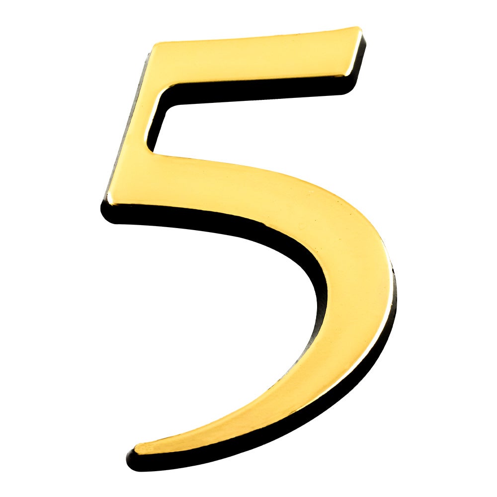 Chiffre 5 en pvc plastifié autocollant NOVAP doré H.4 x l.0.3 cm ...