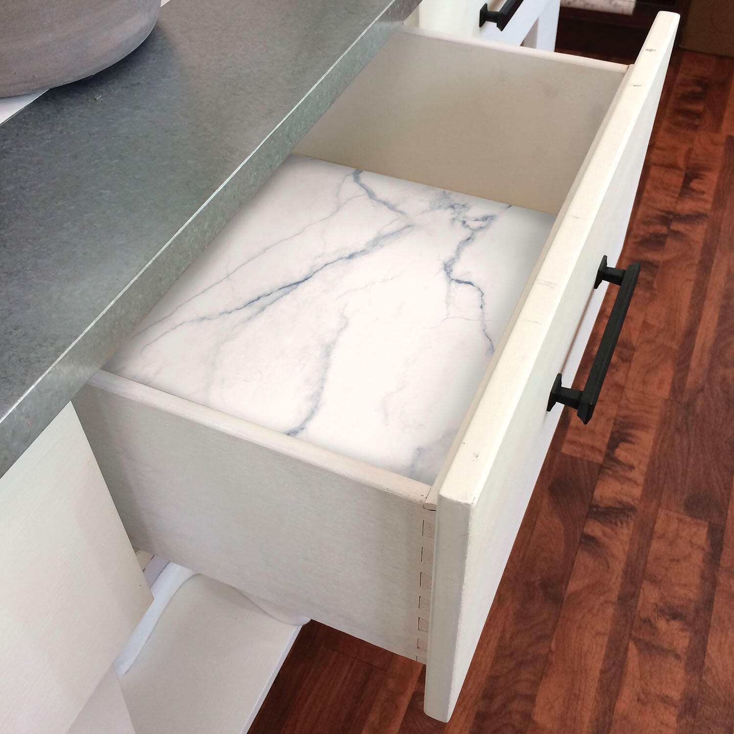 Papel pintado vinilo adhesivo Imitación material Mármol carrara blanco ...