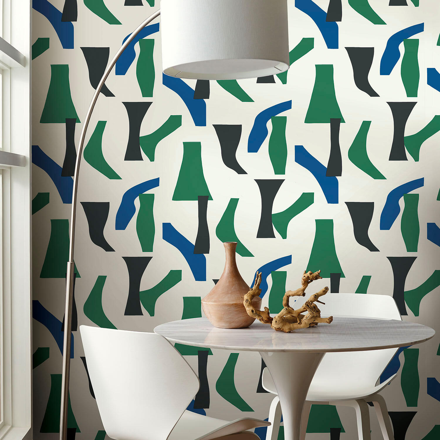 Papier peint vinyle Adhésifs découpage vert et bleu | Leroy Merlin