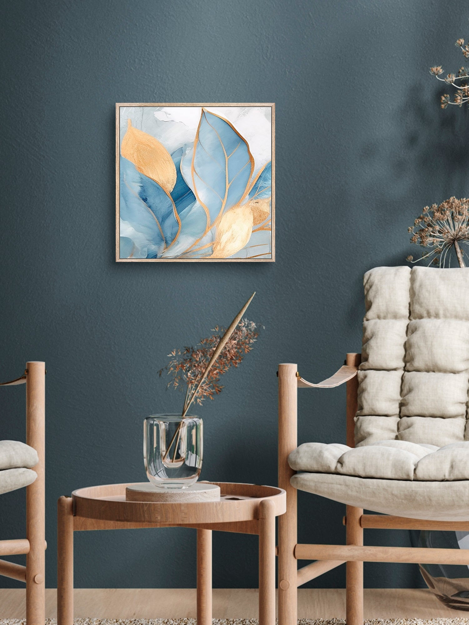 Toile peinte Feuilles MARCOMUEBLE l.30 x H.30 cm | Leroy Merlin