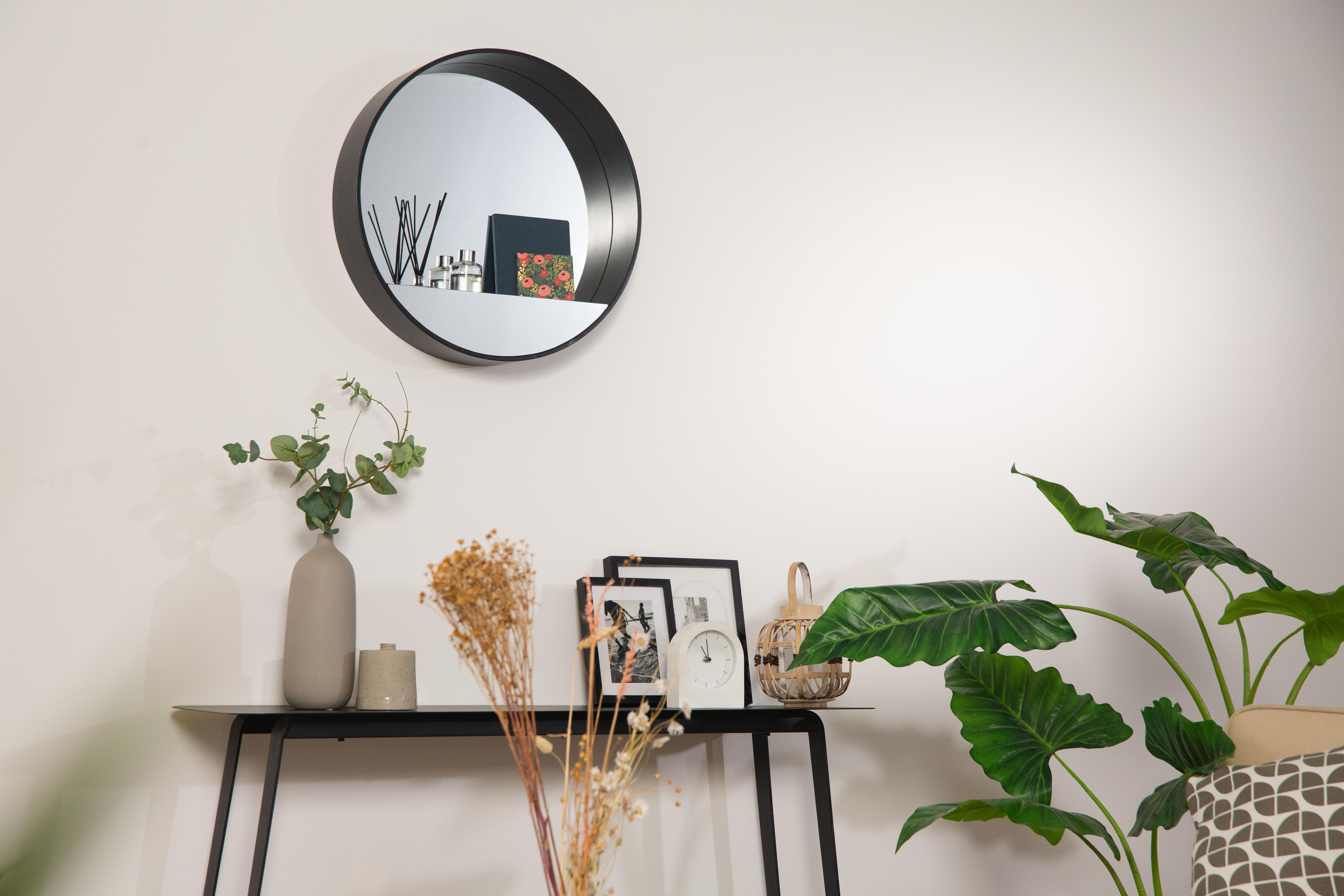 Miroir rond pvc noir Nordik tableto INSPIRE diam.55 cm | Leroy Merlin