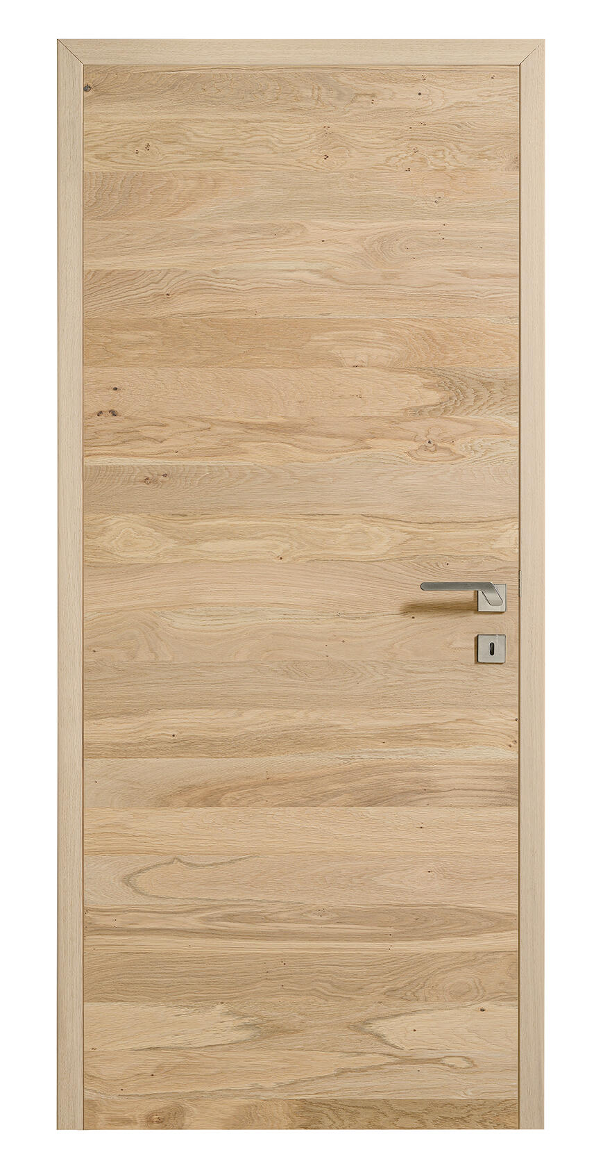 Bloc-porte parement chêne verni Elegance, H.204 x l.73 cm, poussant ...