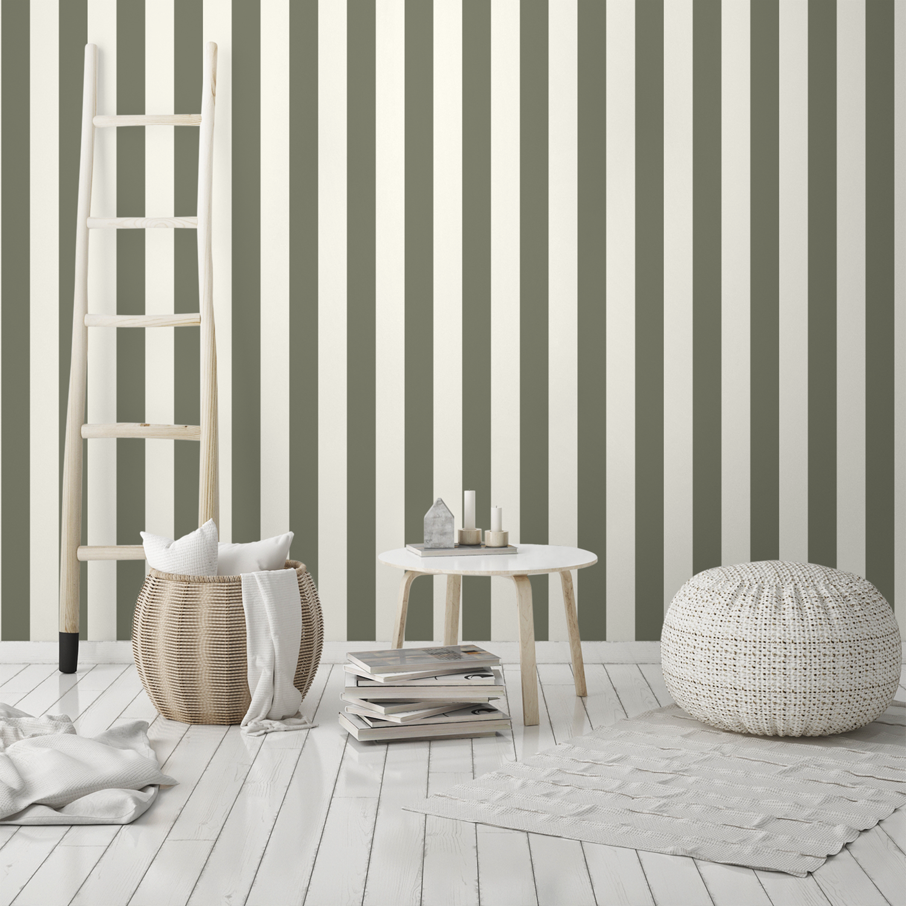 Papier peint intissé Rayure jovan INSPIRE vert | Leroy Merlin