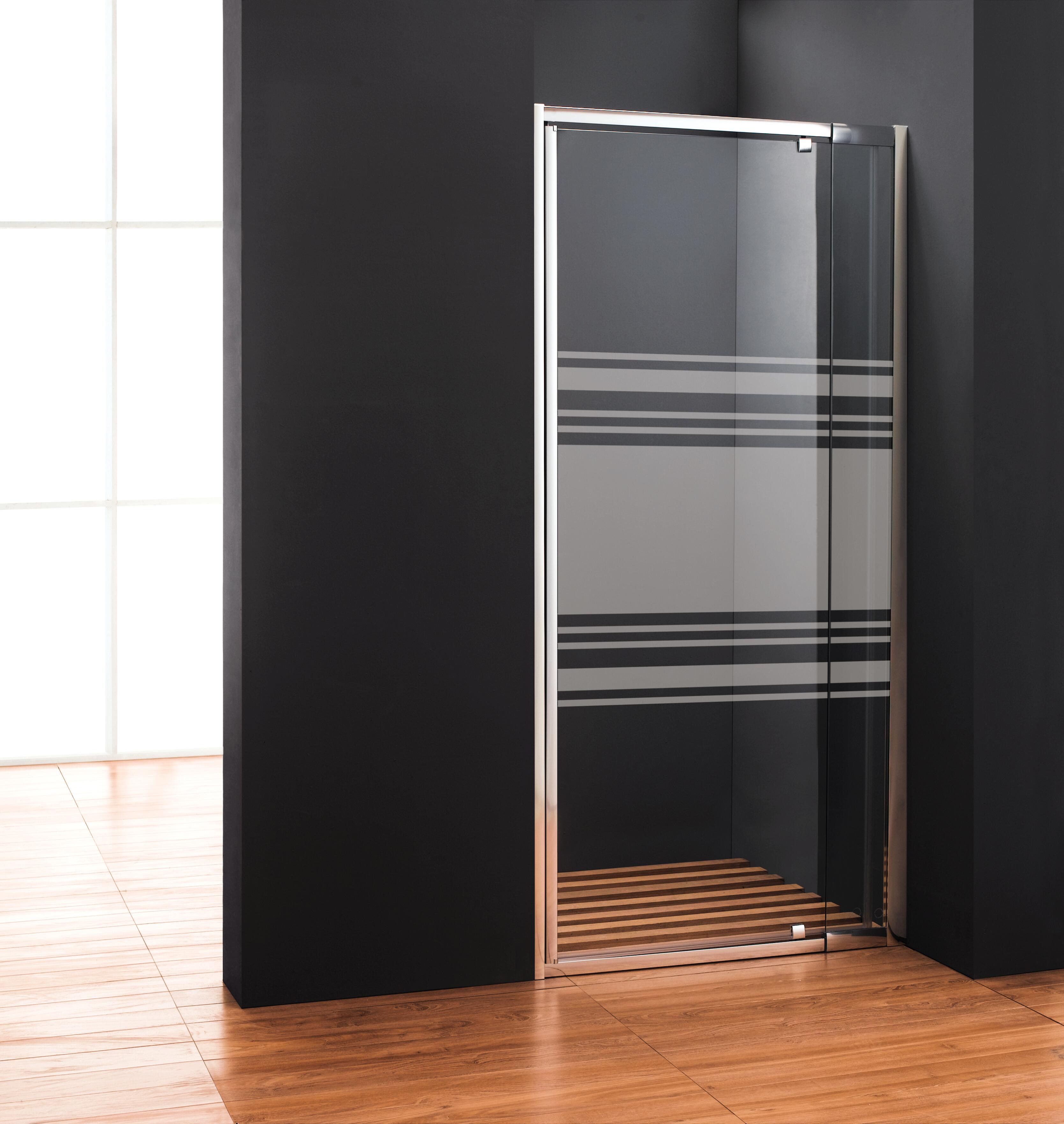 Panel de ducha serigrafiada Utirik 85-95x195 cm cromo | Leroy Merlin