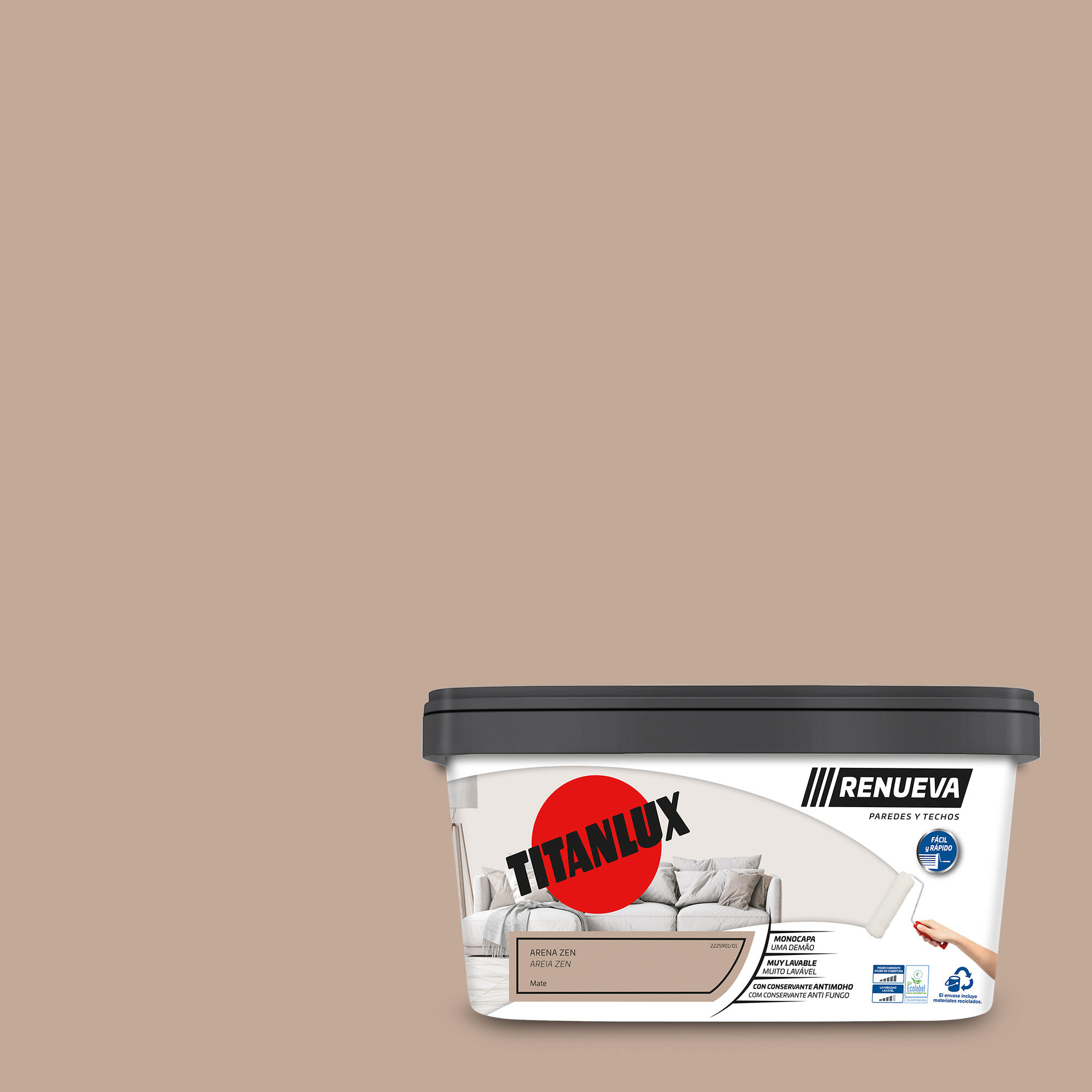 Pintura de interior Renueva TITANLUX color arena zen mate 4L para ...