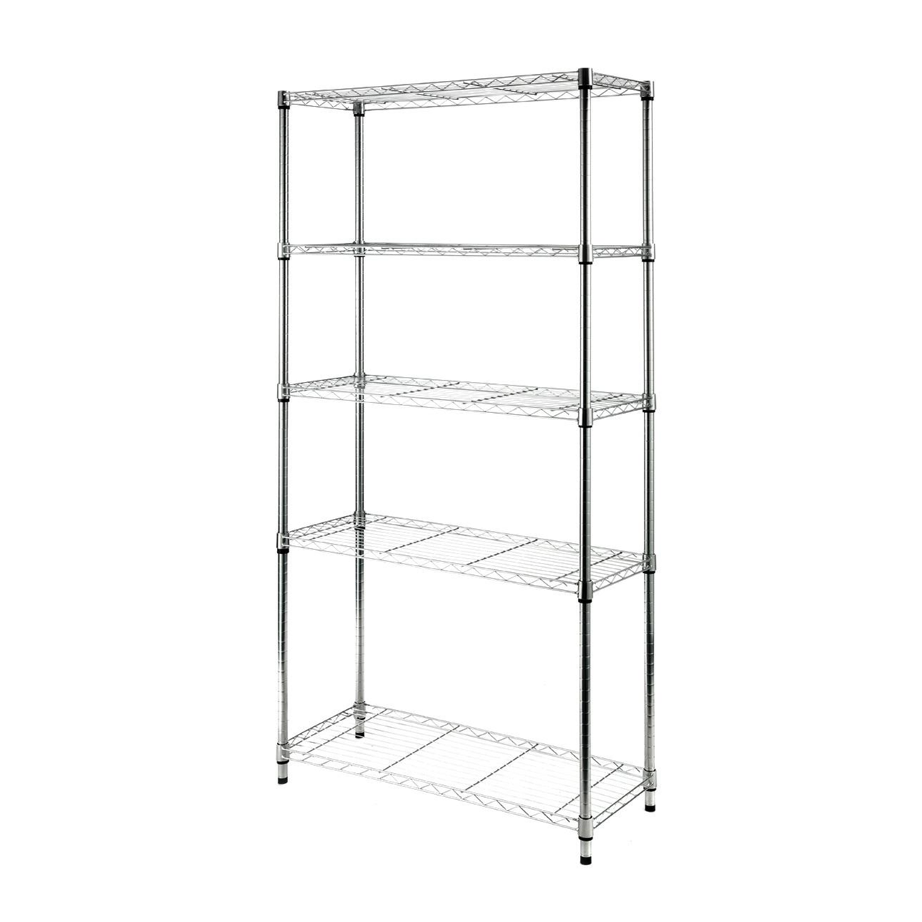 Scaffale in kit 5 ripiani Spaceo Chrome Style+ L 90 x P 35 x H 178 cm ... Scaffale in kit 5 ripiani Spaceo Chrome Style+ L 90 x P 35 x H 178 cm ...