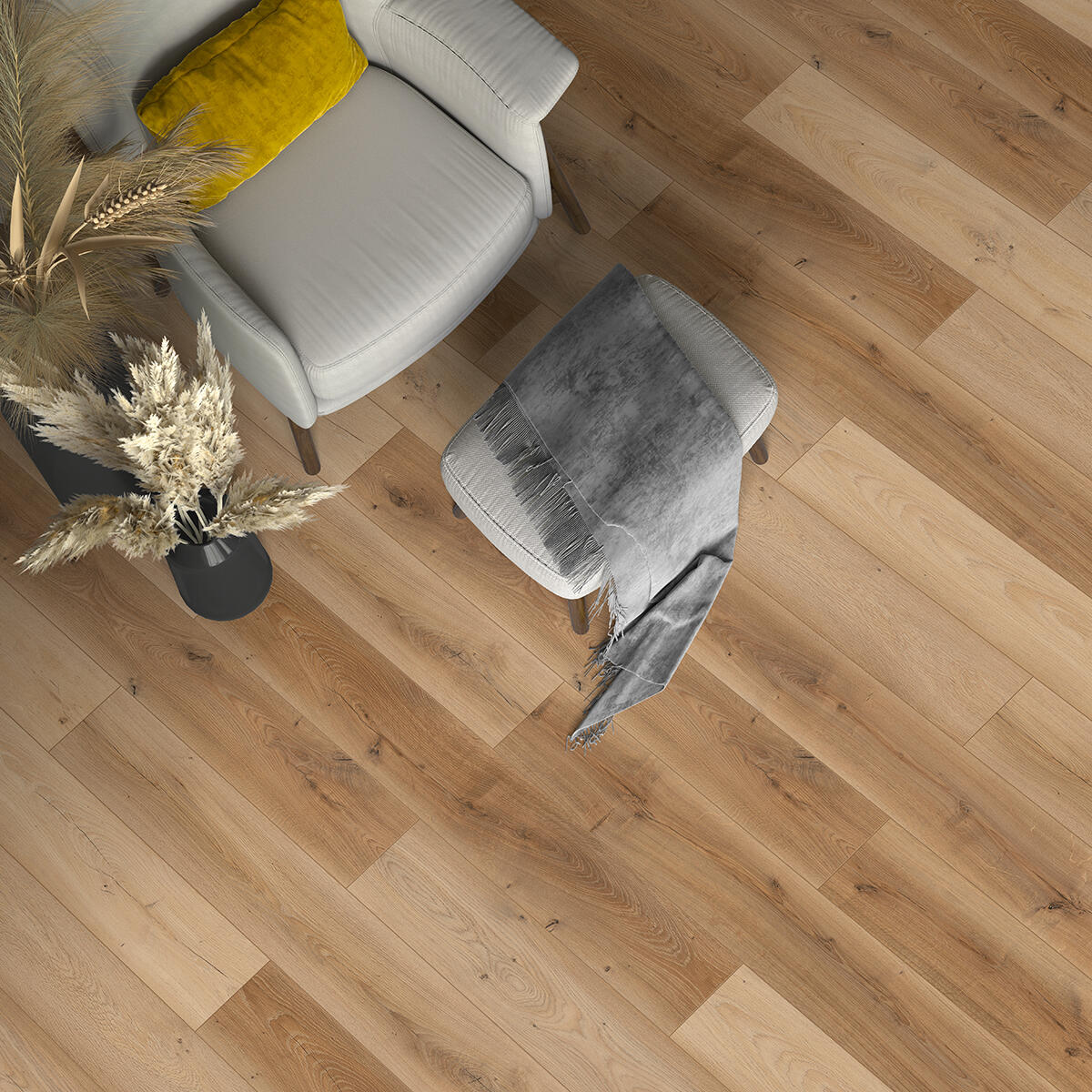 Pavimento laminato ARTENS Oak natural marrone resistente all'acqua Sp 8mm | Leroy Merlin