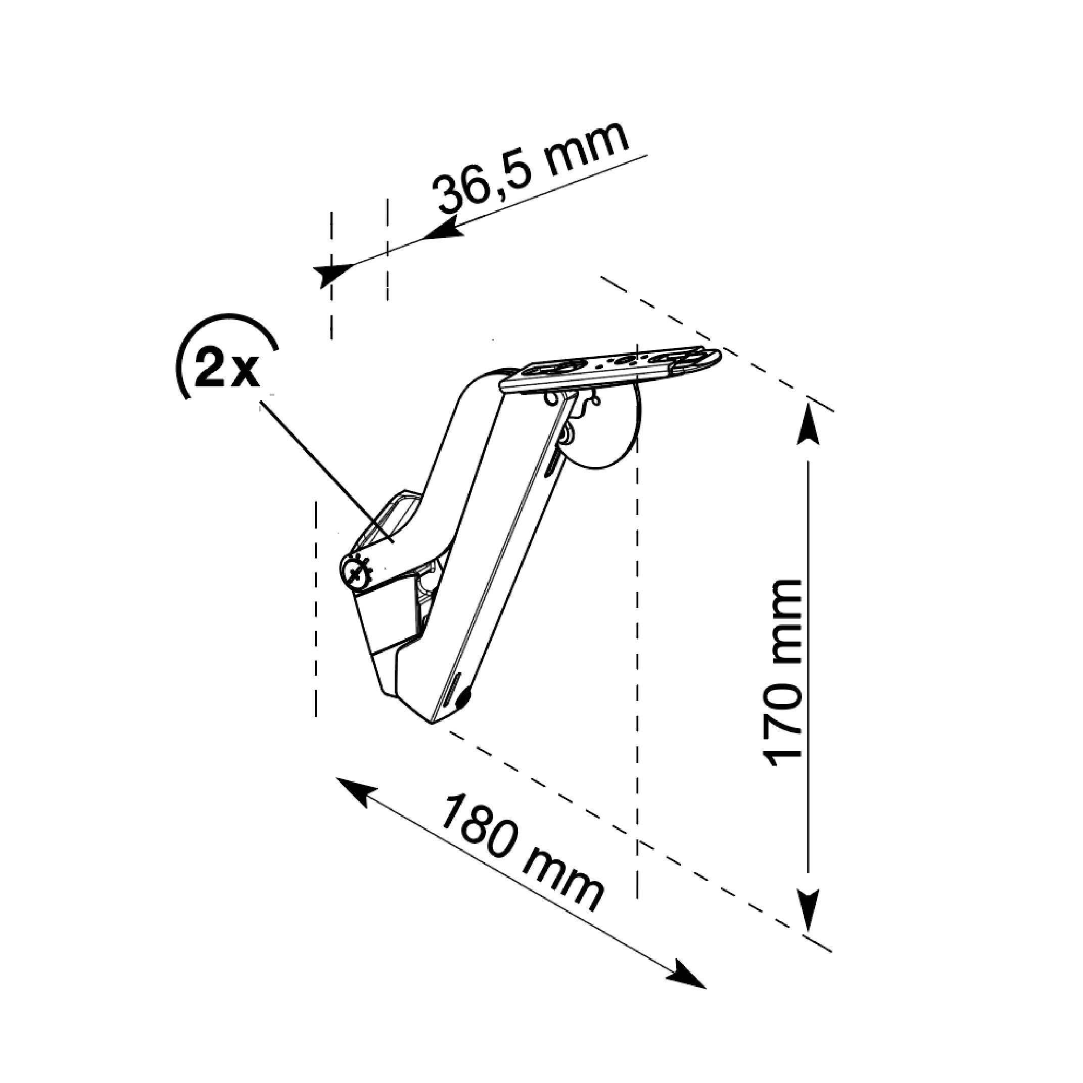 Sistema de puerta elevable con amortiguador Freespace H384-480 W60-80 ...