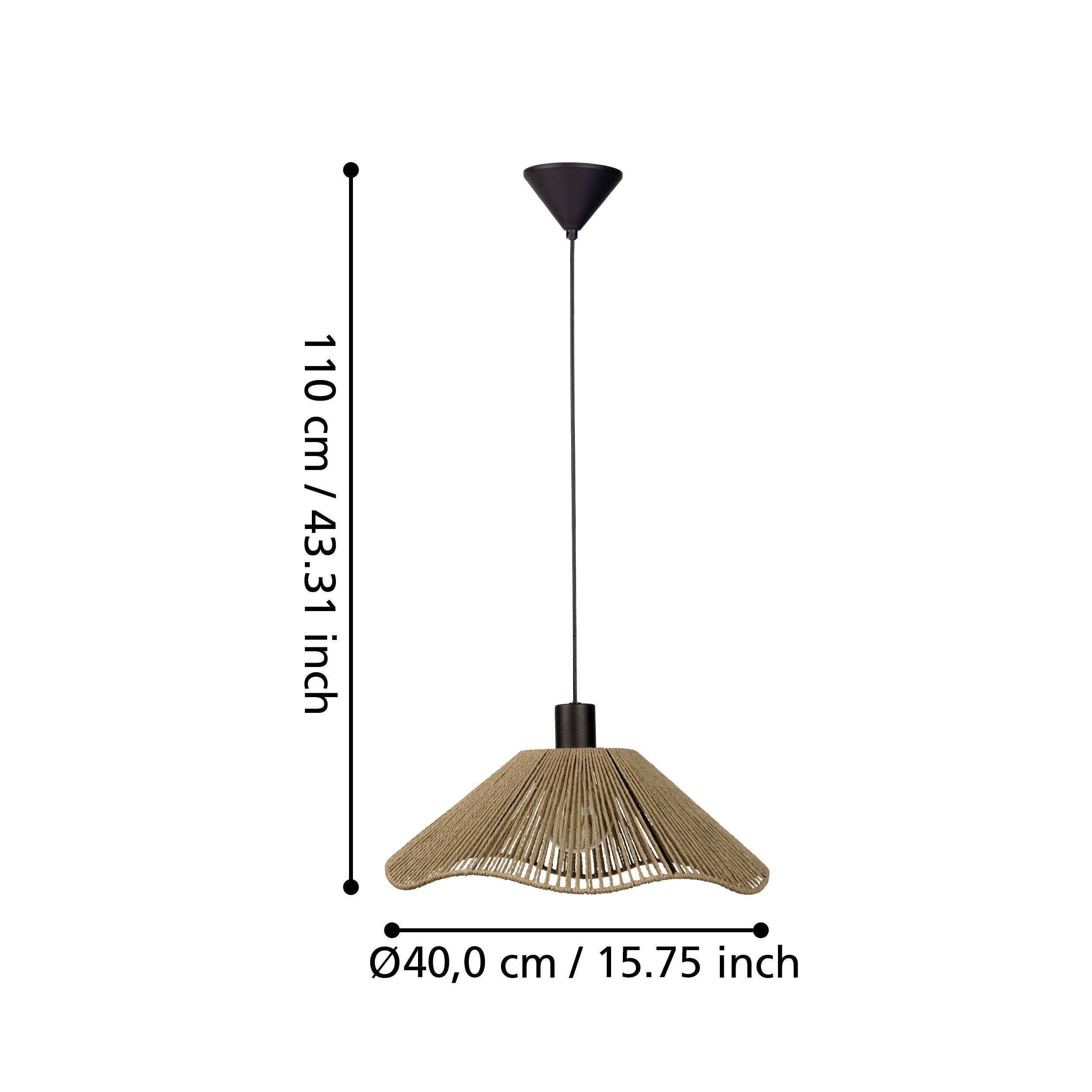 Lámpara de techo de algodón beige 1 luz E27 Siruela I Ø40 cm | Leroy Merlin