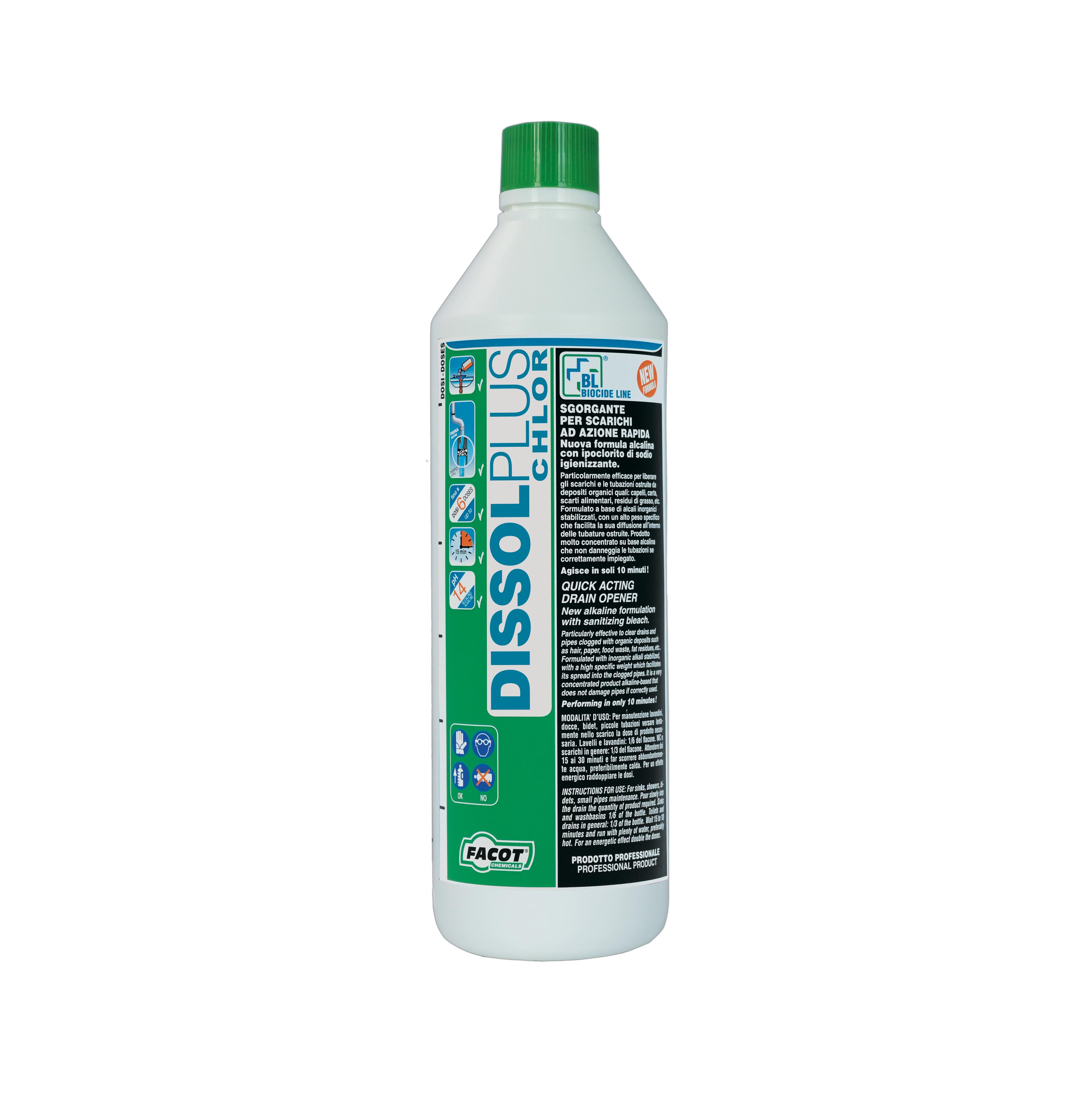 Disgorgante chimico FACOT DISSOL PLUS Chlor flacone 1 lt | Leroy Merlin
