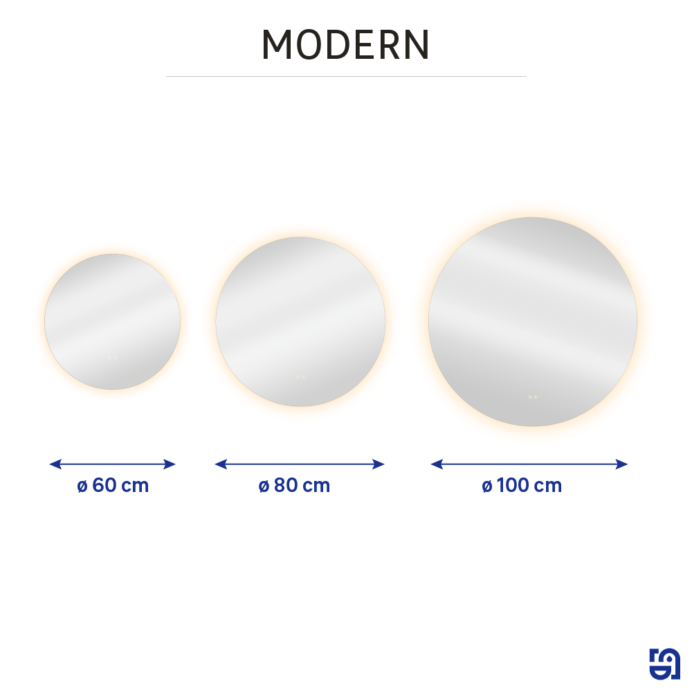 Specchio con illuminazione integrata bagno tondo SENSEA L 100 x H 100 x ...