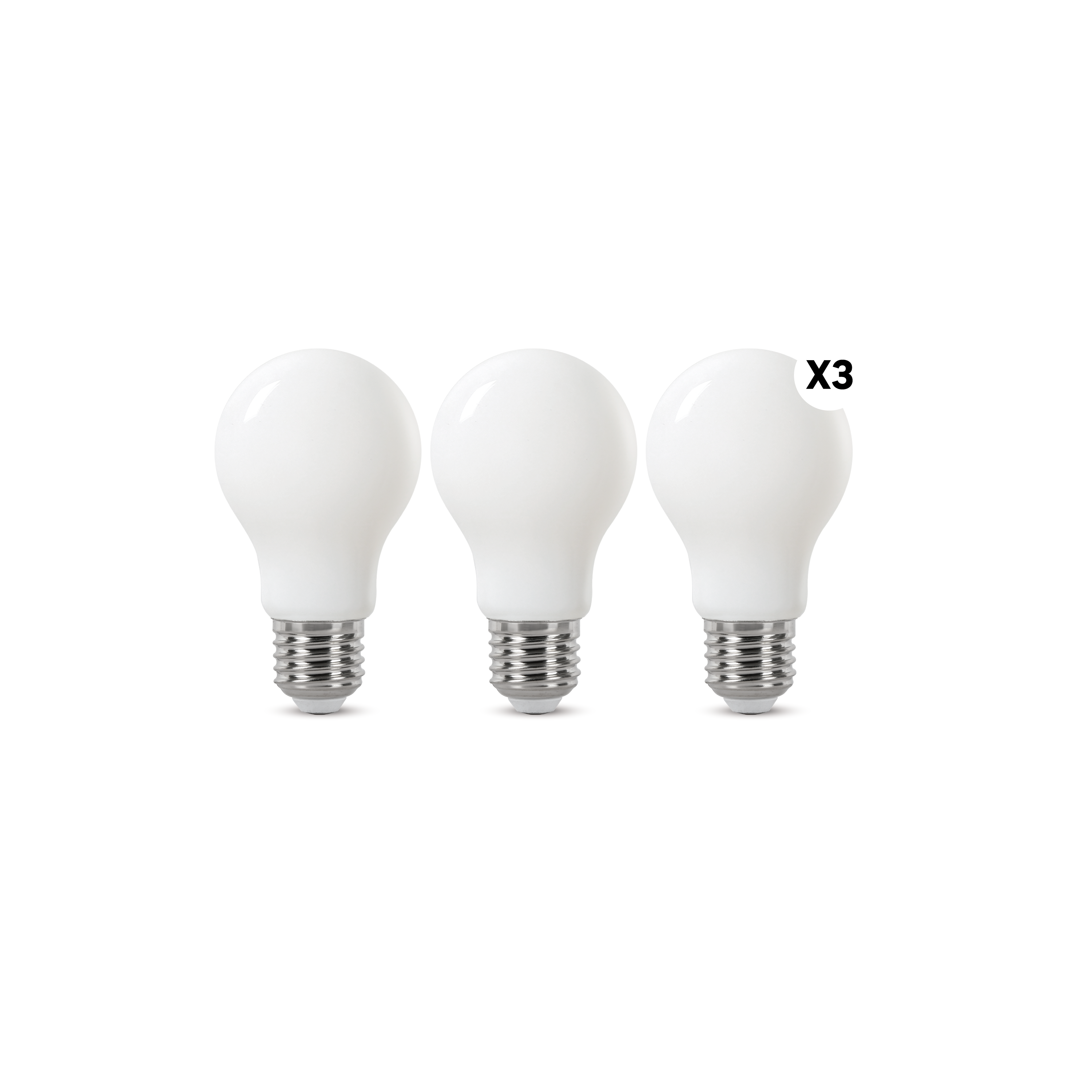 Set da 3 lampadine LED filamento, E27 tondo, trasparente, bianco freddo, 7.2W= (equiv 100 W ...
