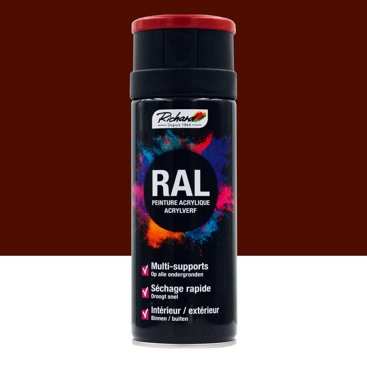 Multi-supports RICHARD oxyde rouge RAL 3009 brillant 400 ml | Leroy Merlin