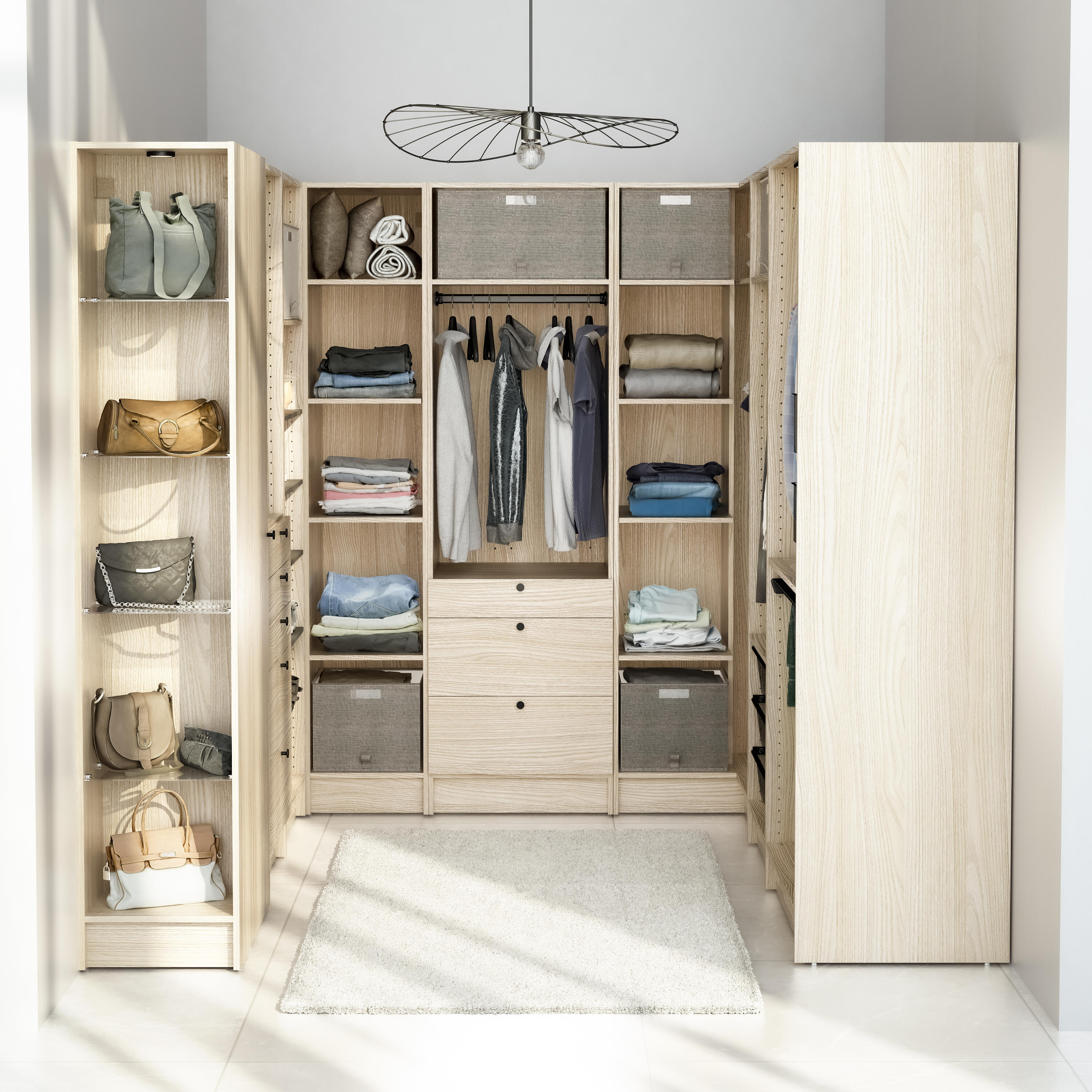 Dressing d'angle SPACEO Evo'M chêne H.204.8 x l.480 x P.54 cm | Leroy ...