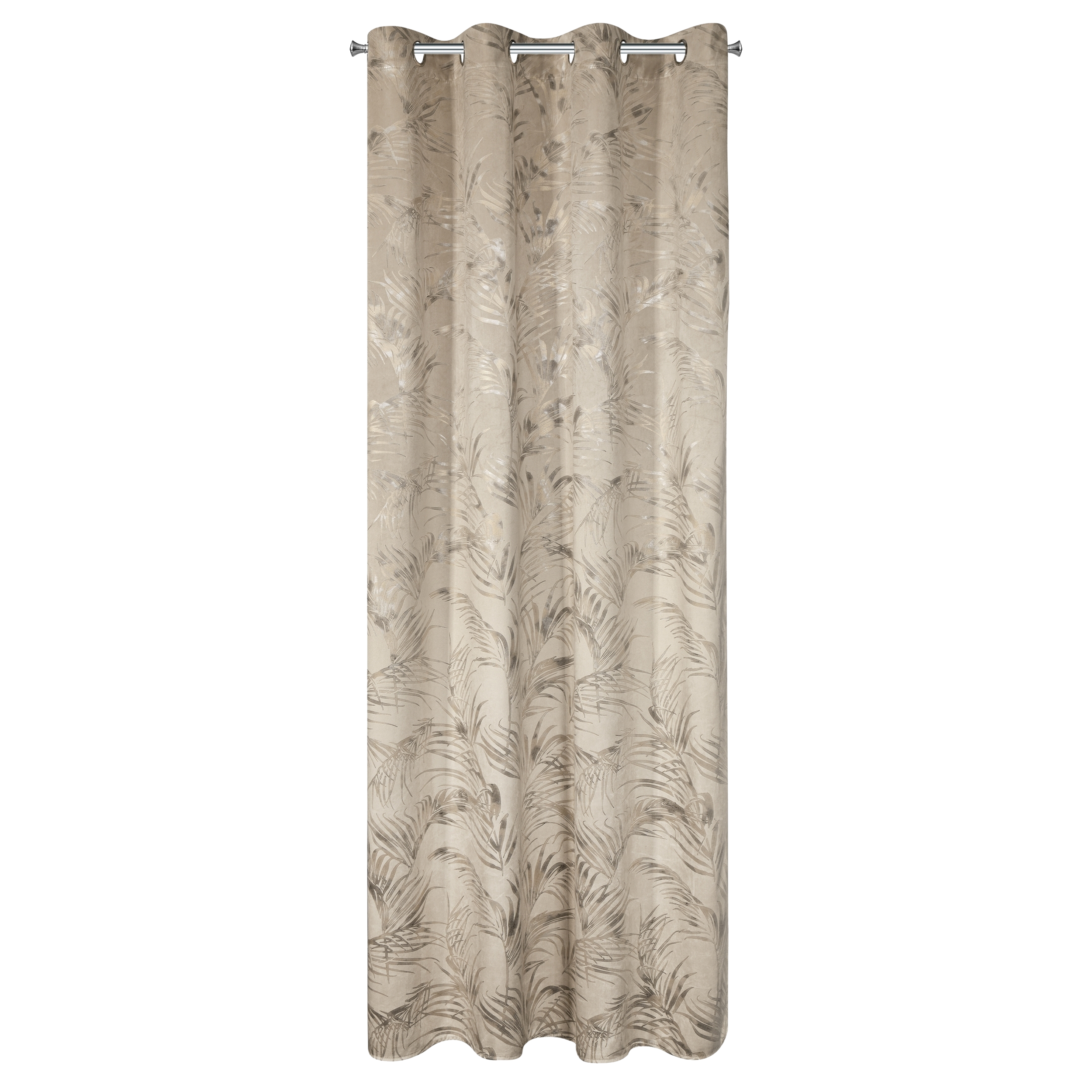Zasłona Debra 135 x 270 cm beżowo-szara na przelotkach - Leroy Merlin