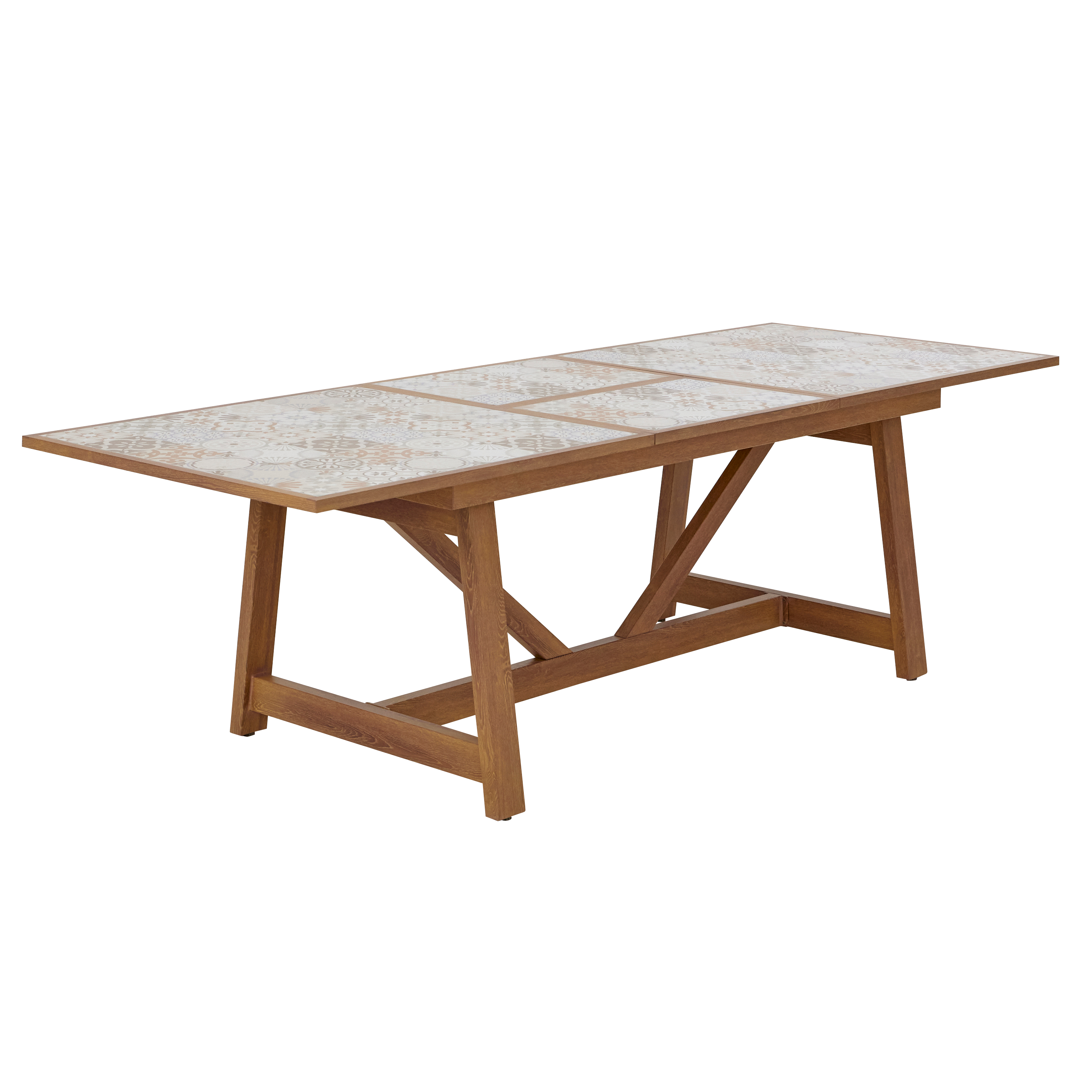 Table NATERIAL Gaia extensible 6/8 personnes aluminium effet bois et ...