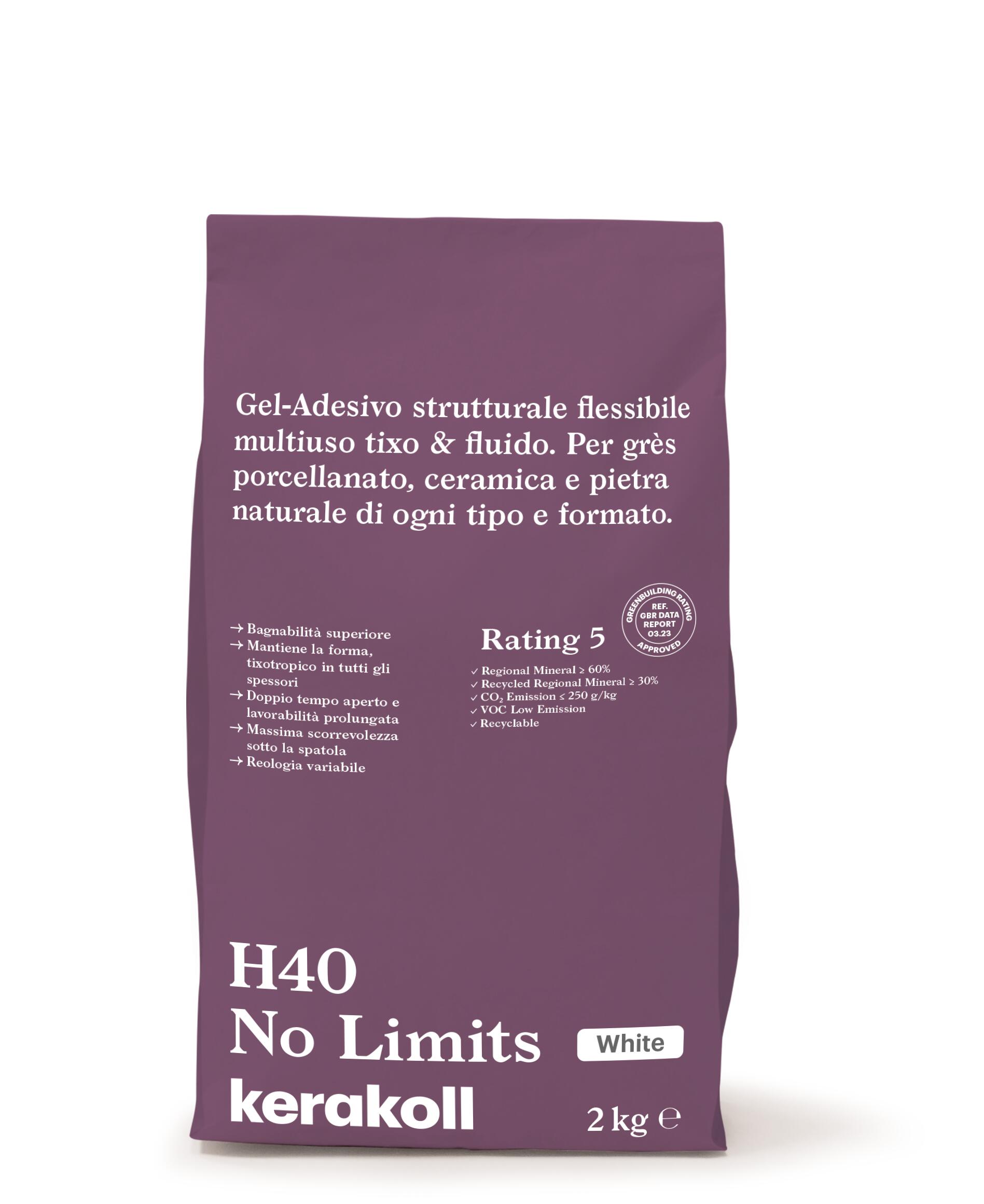 Colla in gel H40 No Limits KERAKOLL 2 kg bianco C2TE | Leroy Merlin
