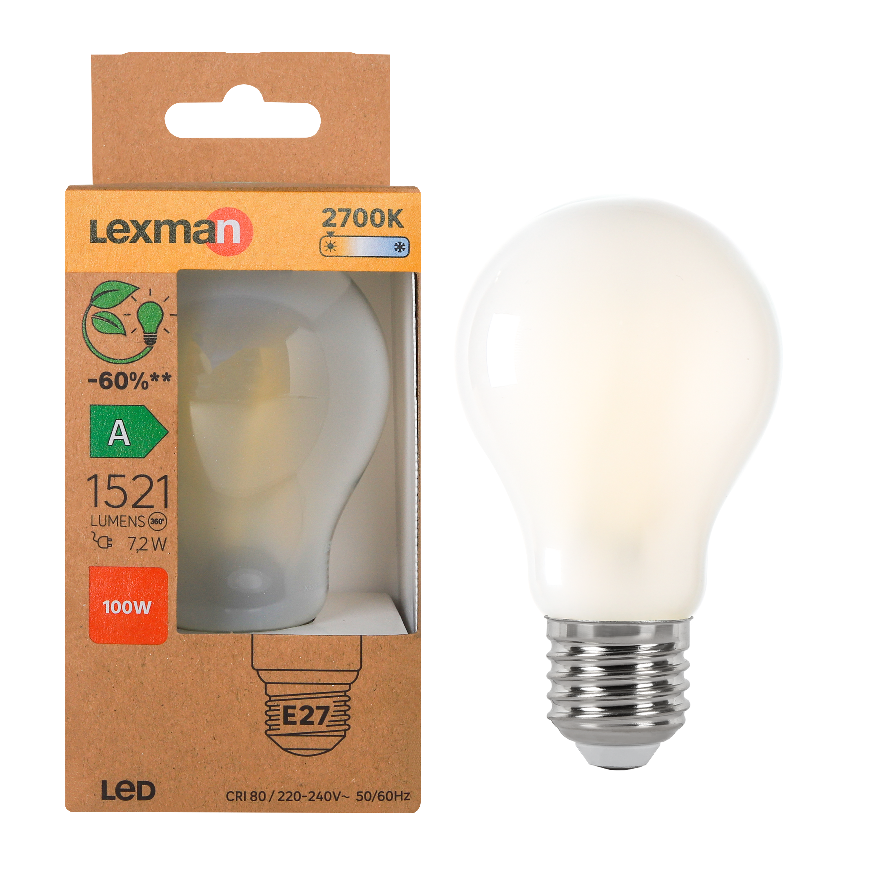 Ampoule led, E27, 1521lm, classe énergétique A, blanc chaud, LEXMAN ...