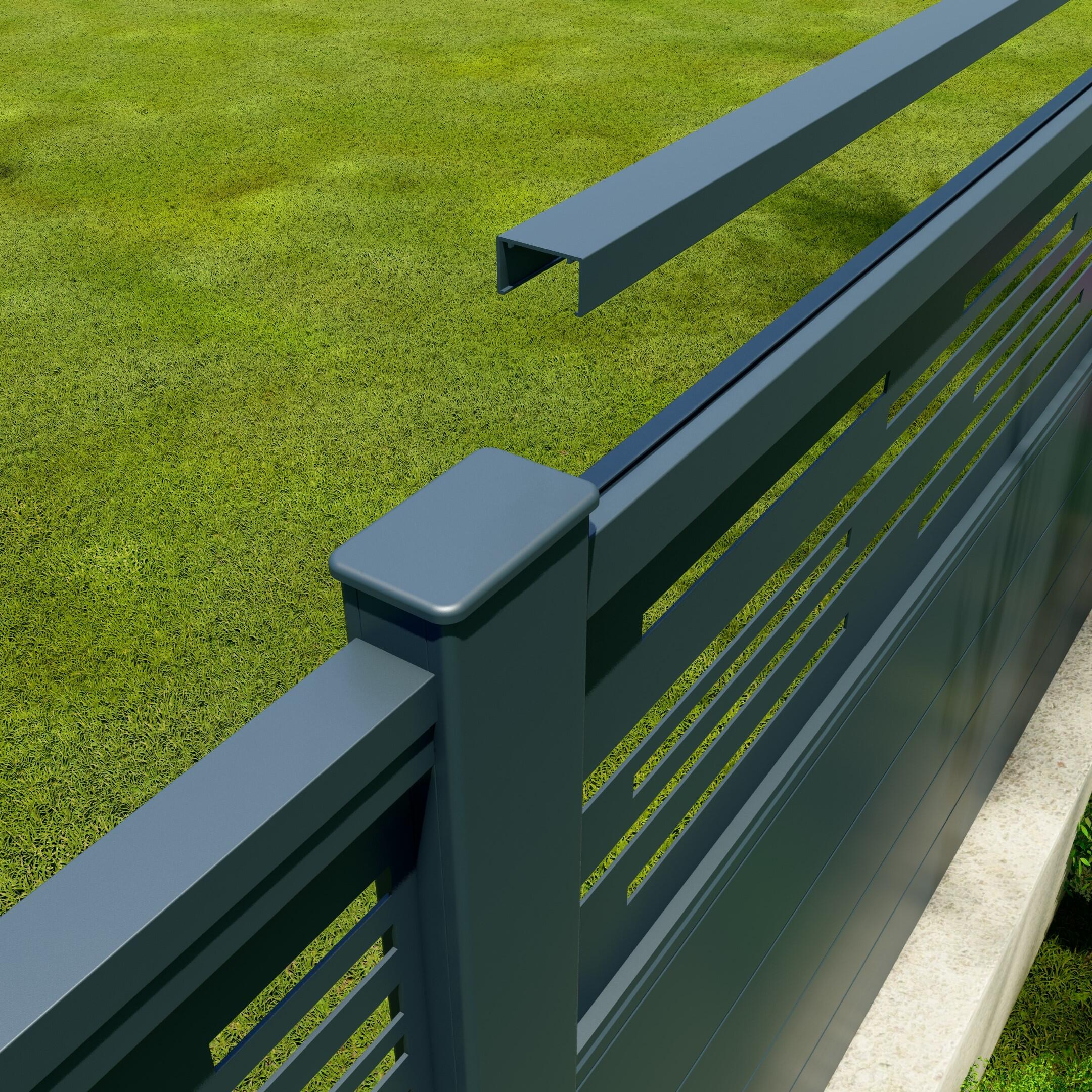 Profil de finition en aluminium en U pr clôture Klos up! gris, l.3xP ...