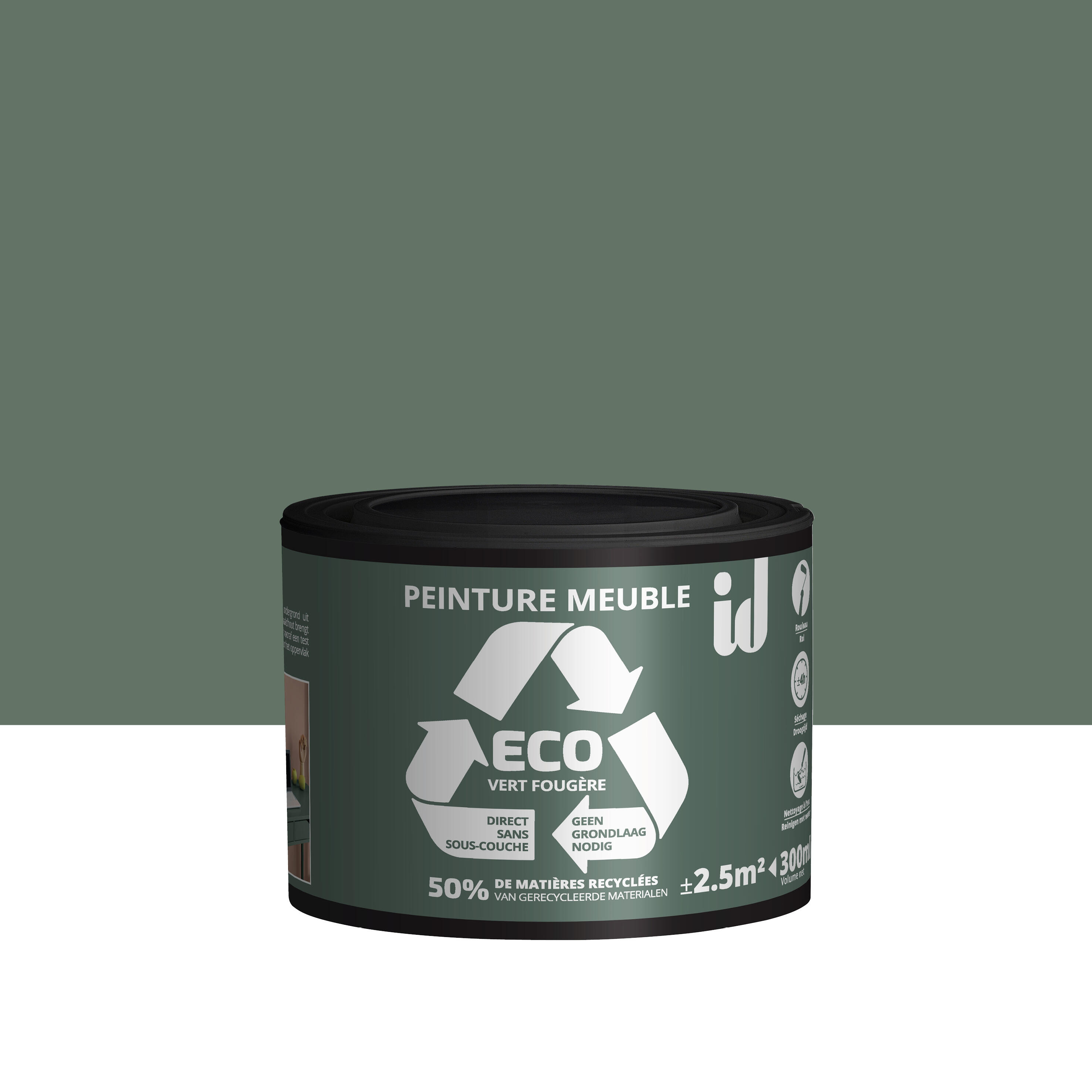 Peinture pour meuble Eco ID vert fougere velours 300ml | Leroy Merlin