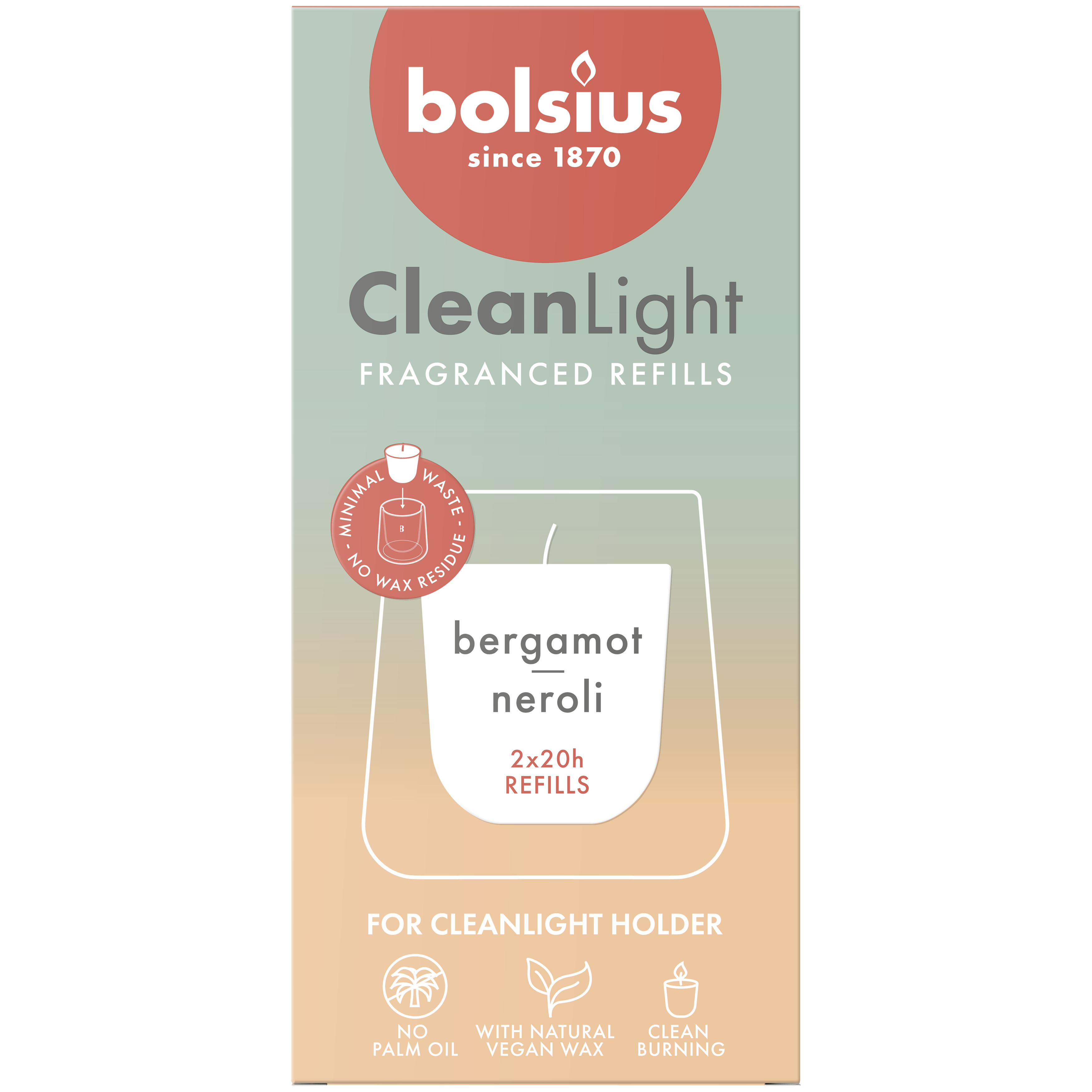 Wkład Bergamotka Neroli 2 szt. do świecznika CleanLight Bolsius - Leroy Merlin
